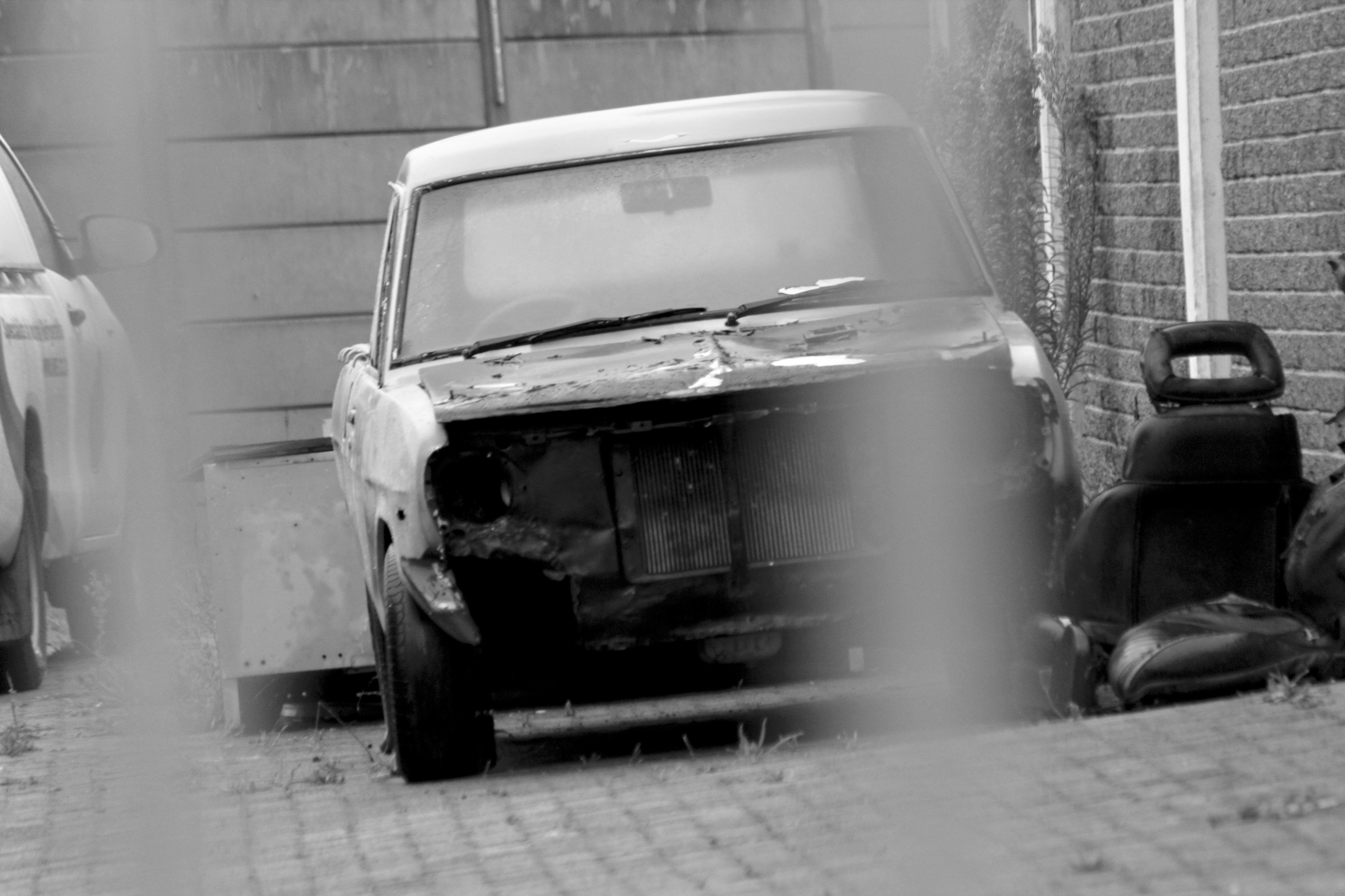 This car looks the way a lot of South Africans feel right now - stripped bare, but still standing.