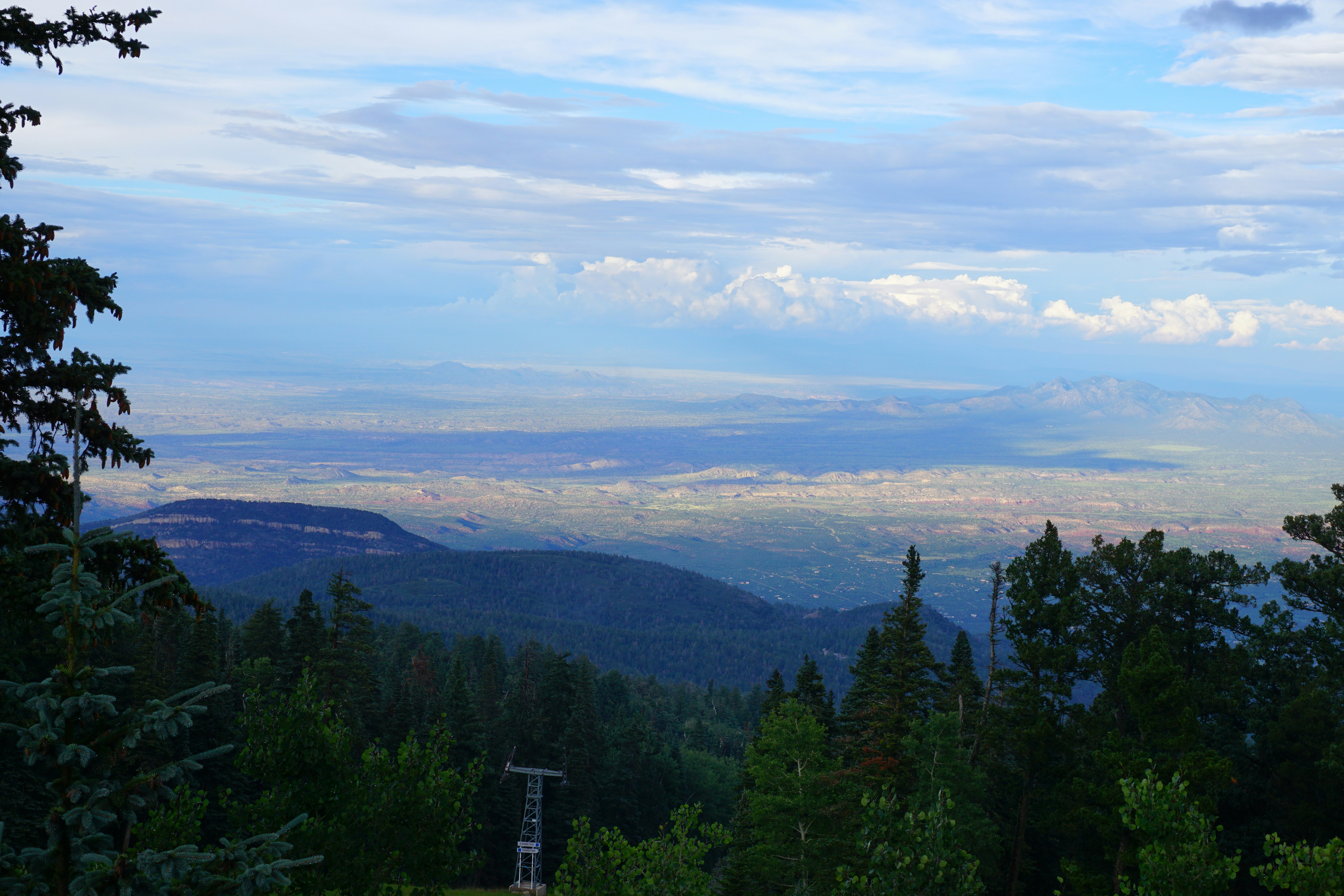 Horizon Over Pine Ridge: Distant City Beyond a Quiet Mountain Foreground