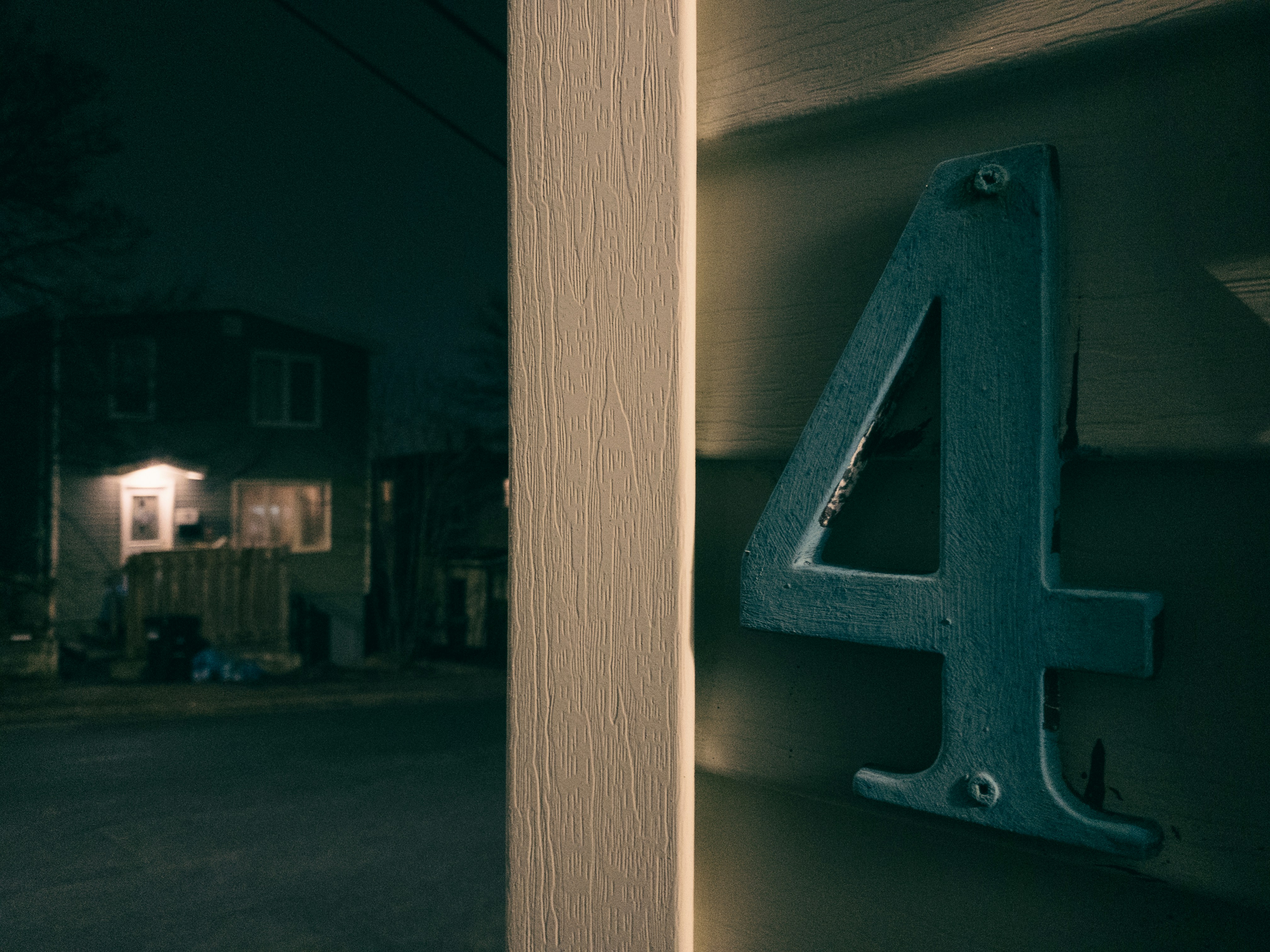 No. 4 in Dual-Tone Night: A Facade Half-Lit by Street Glow