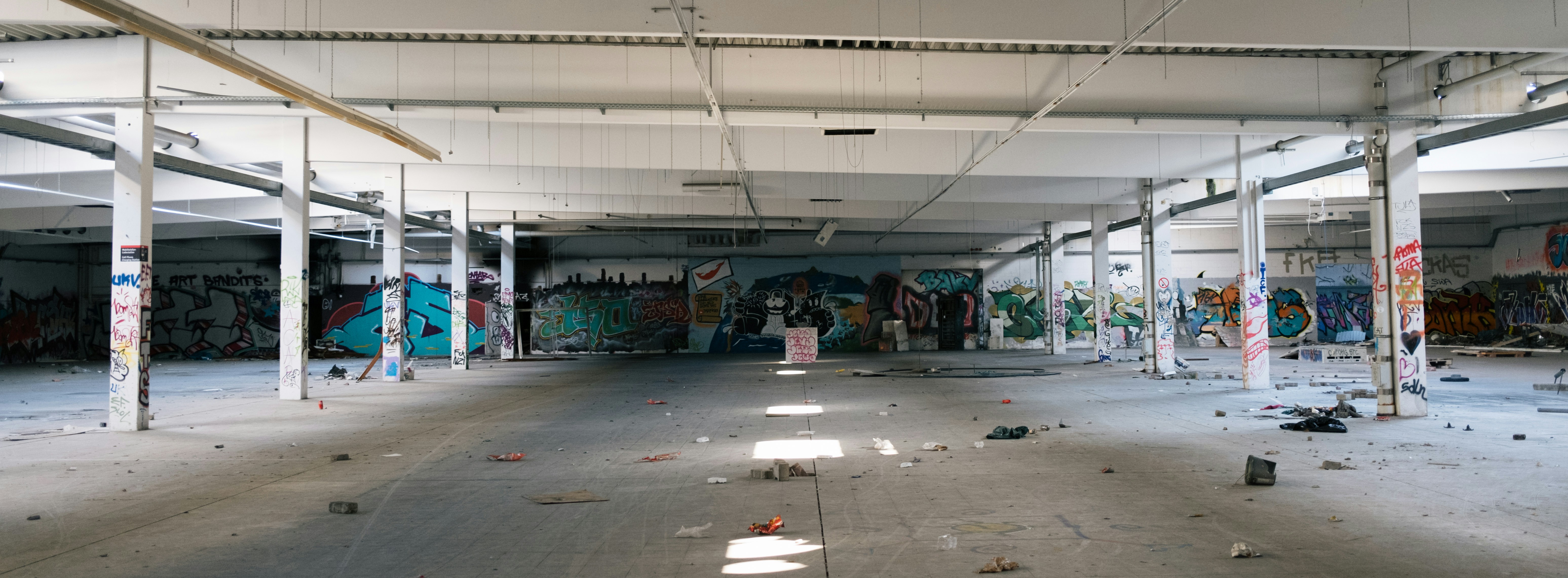 Ghost Light on Graffiti Avenue: An Abandoned Warehouse Corridor
