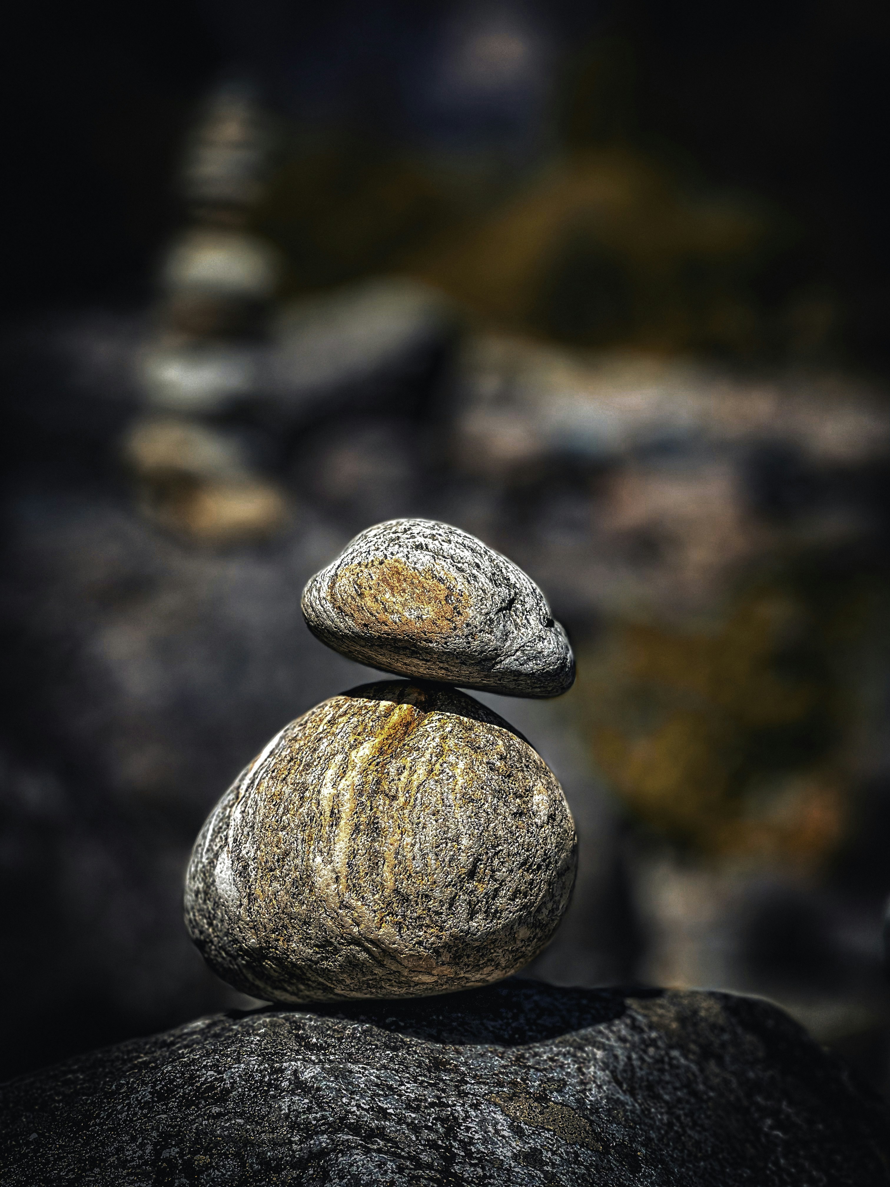 Balancing Act: A Pebble Cairn in Quiet Focus