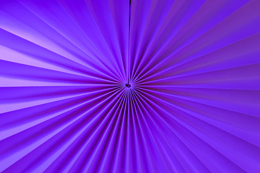 Purple radial pattern with bright folds converging toward a small dark center.