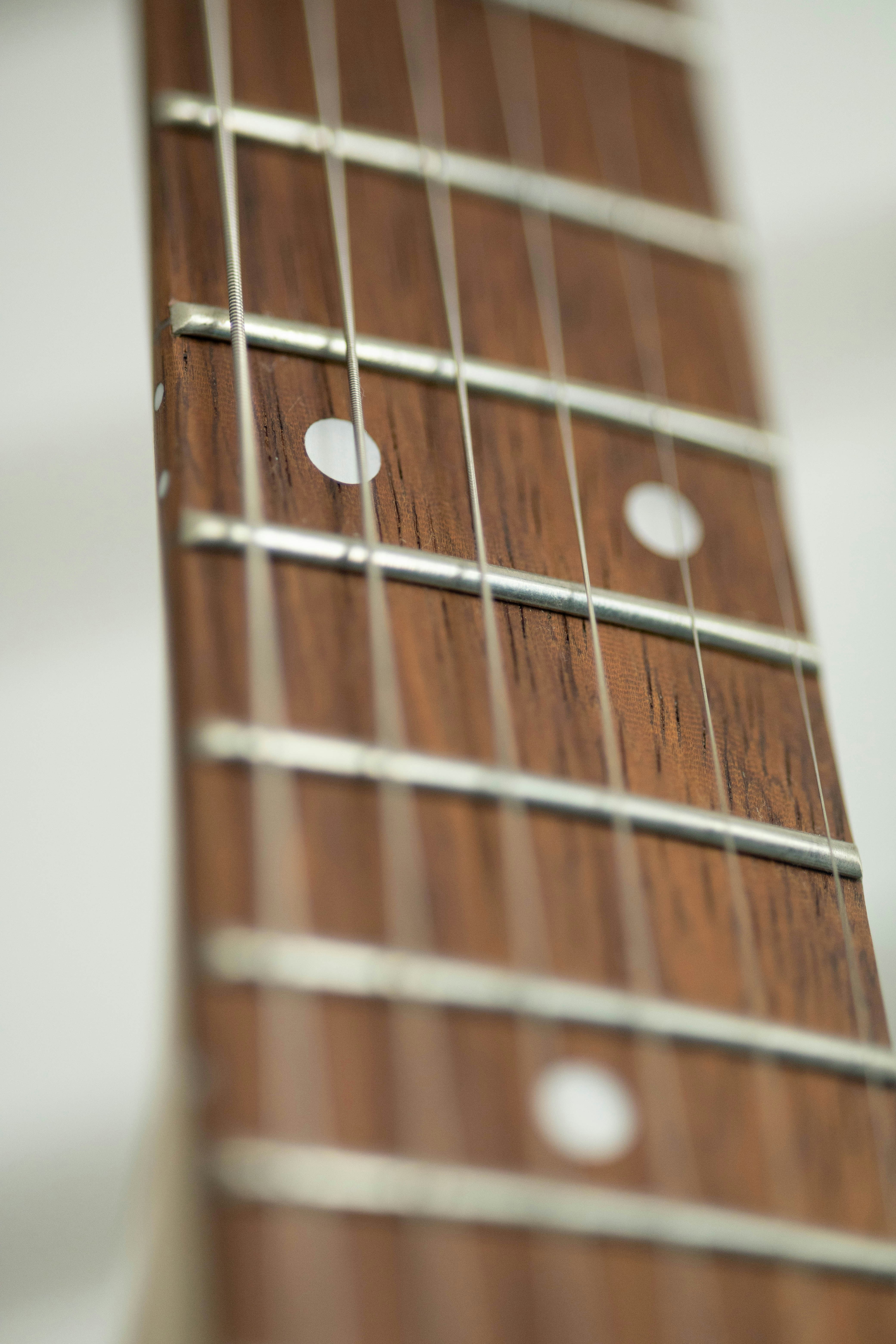 A close up of the frets of a guitar photo – Free Guitar Image on Unsplash