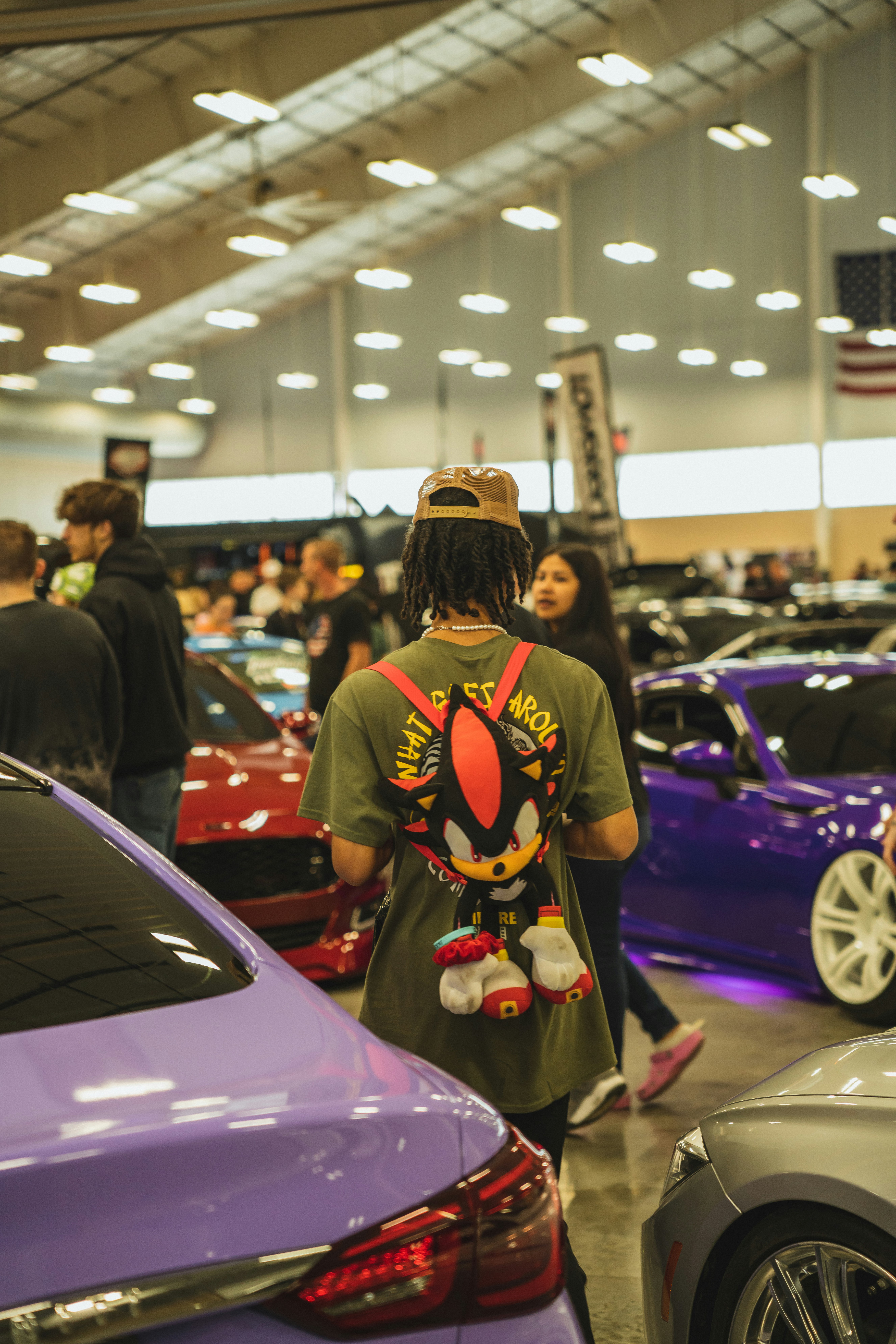 Backview at the Car Show: A Colorful Parade of Tuned Machines