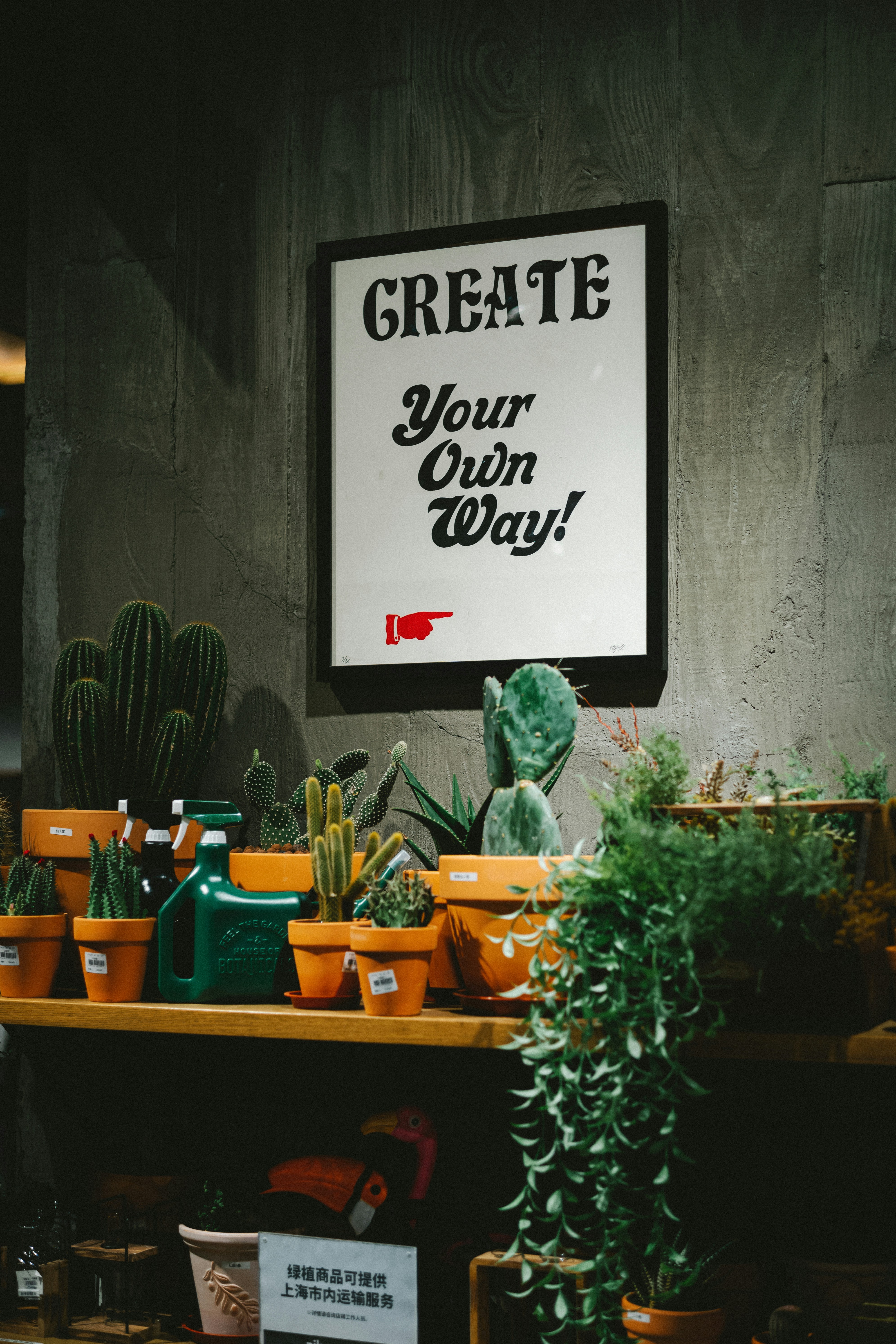 A sign that says create your own way on a wall photo – Free Animal ...