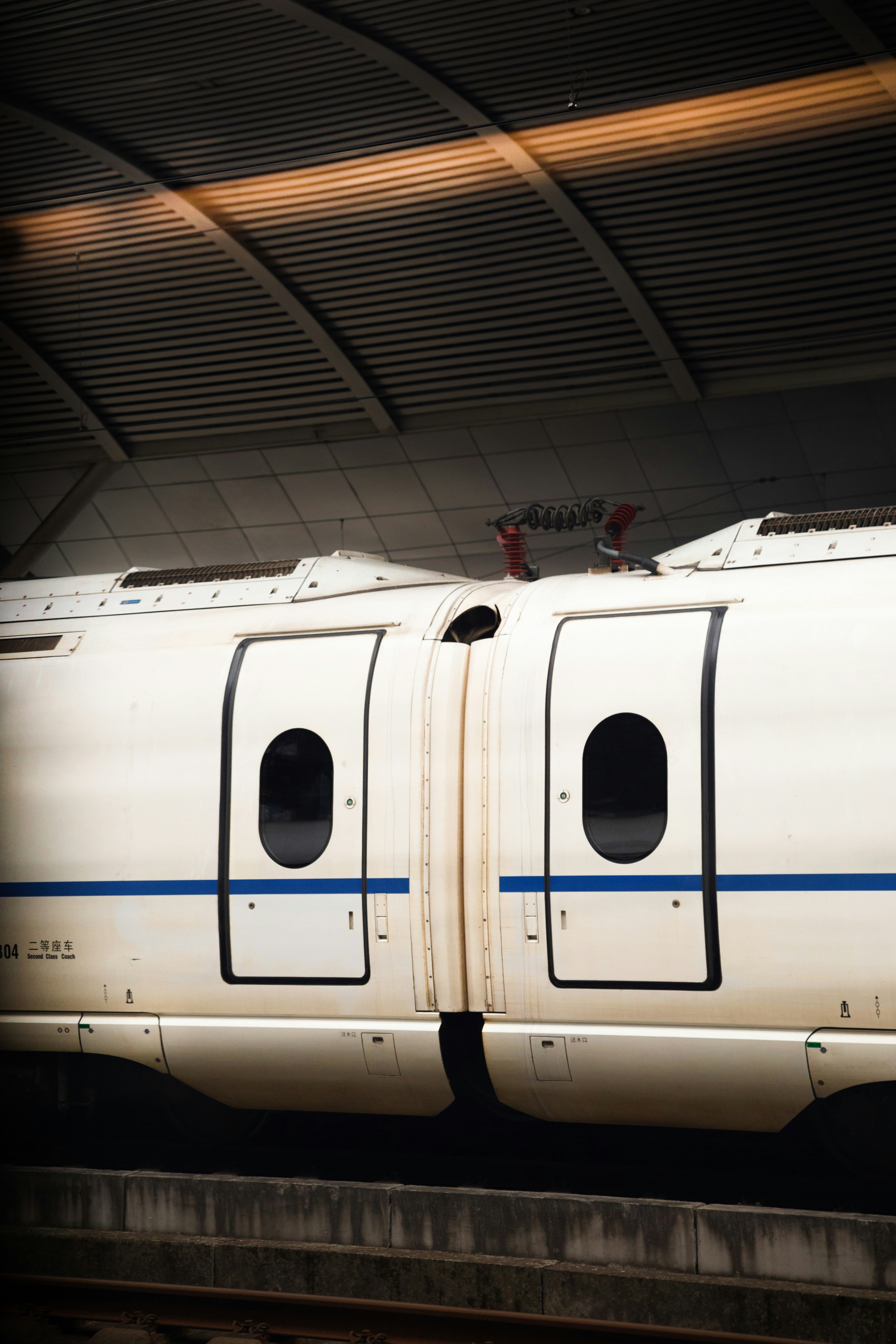A close up of a train on a train track photo – Free High speed train ...