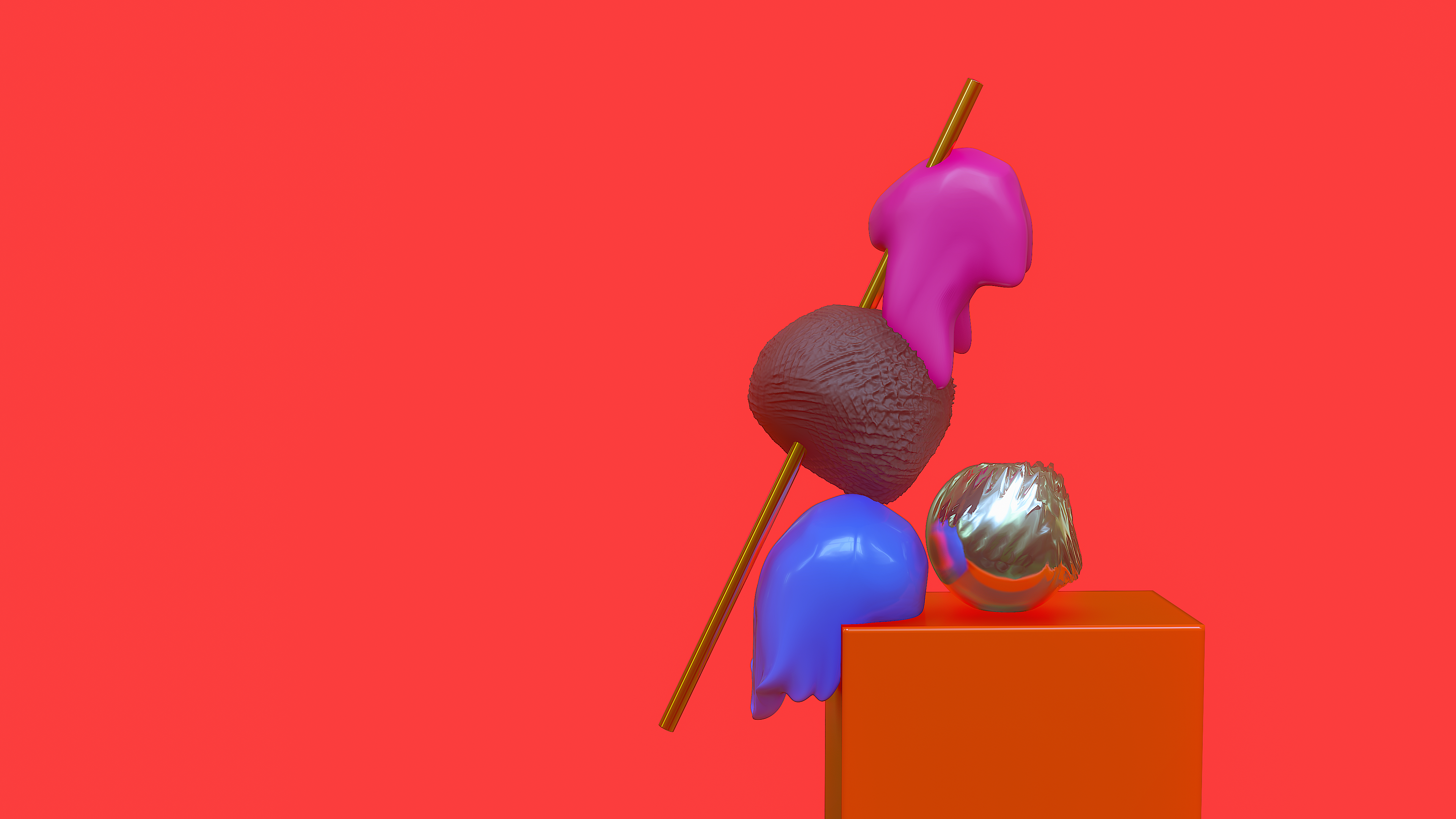 A colorful object with a stick sticking out of it photo – Free ...