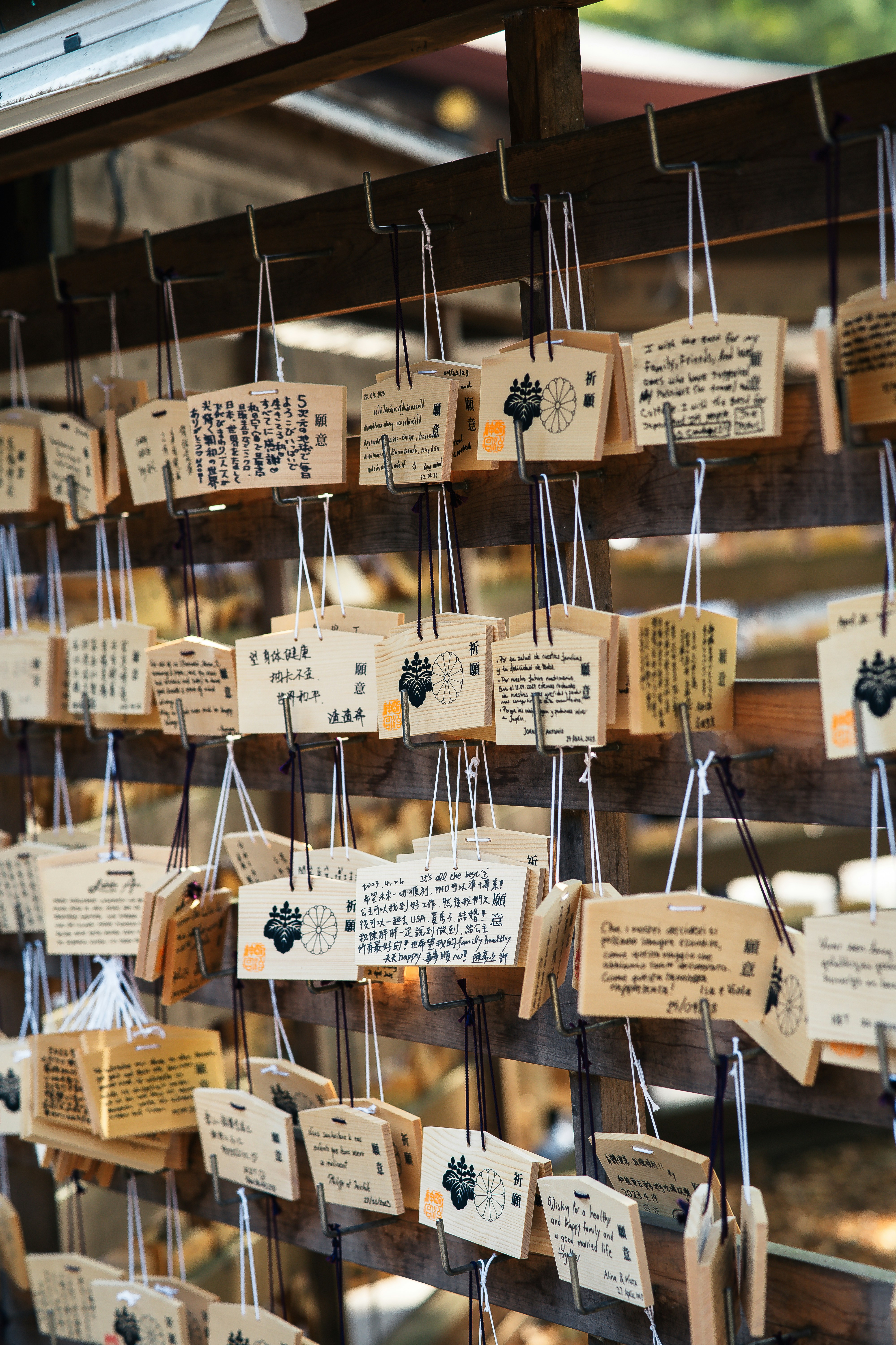 A bunch of wooden signs hanging from a wall photo – Free Tokyo Image on ...