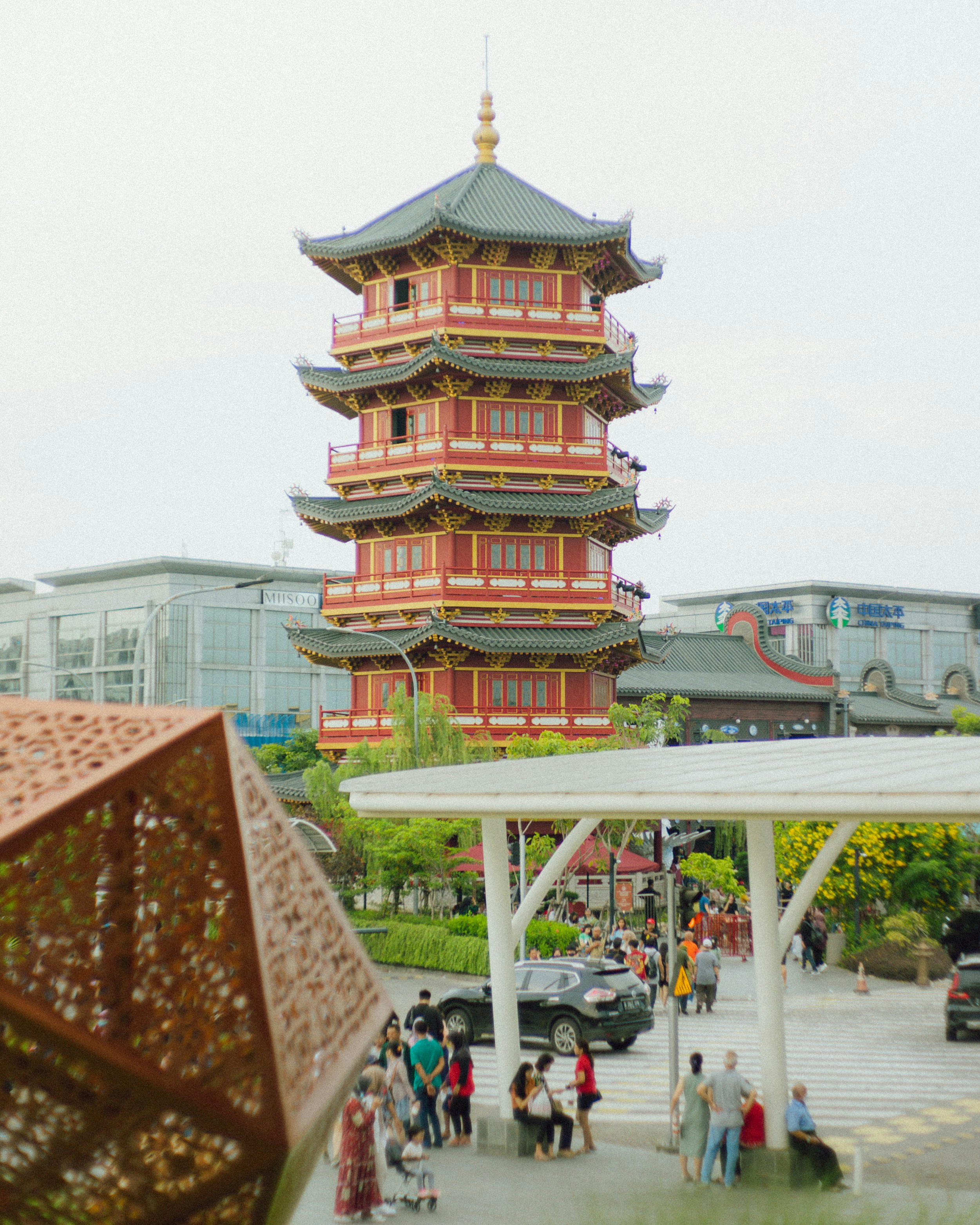 Red-Tier Pagoda: a Jewel in the Modern Plaza