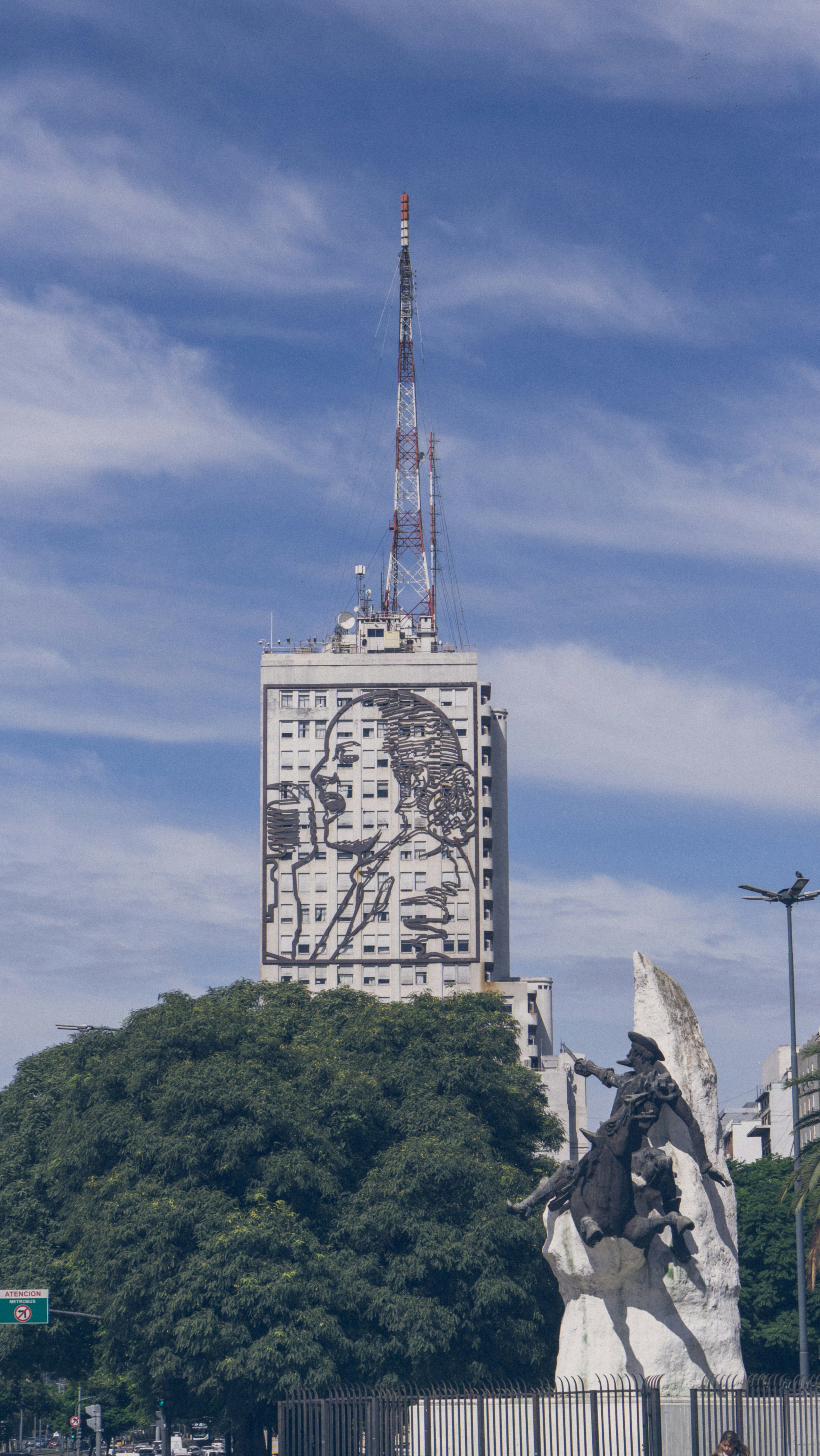 Portrait Tower Rising: A Concrete Sketch on a City Façade
