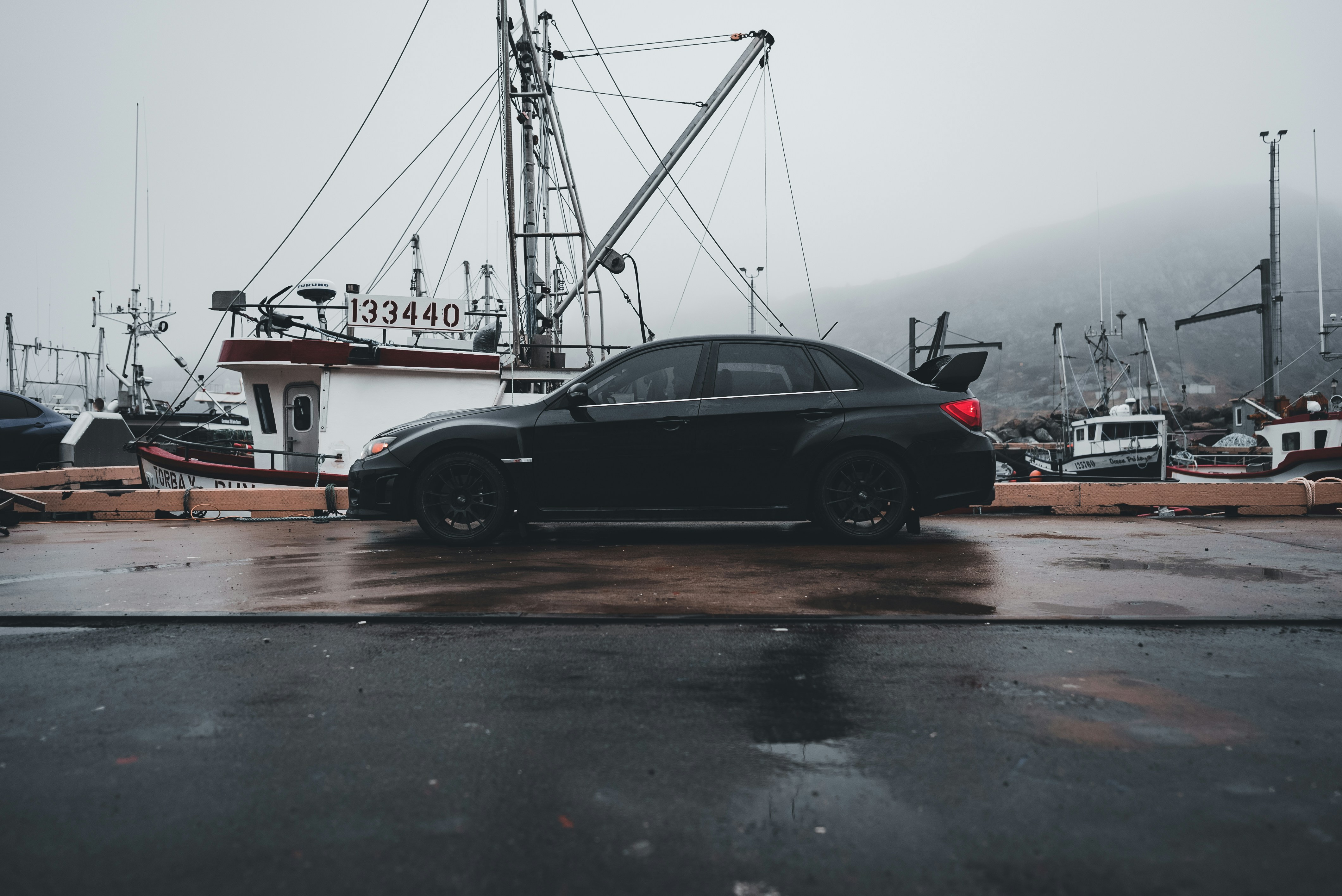 Midnight Cruiser Roaring by the Docks