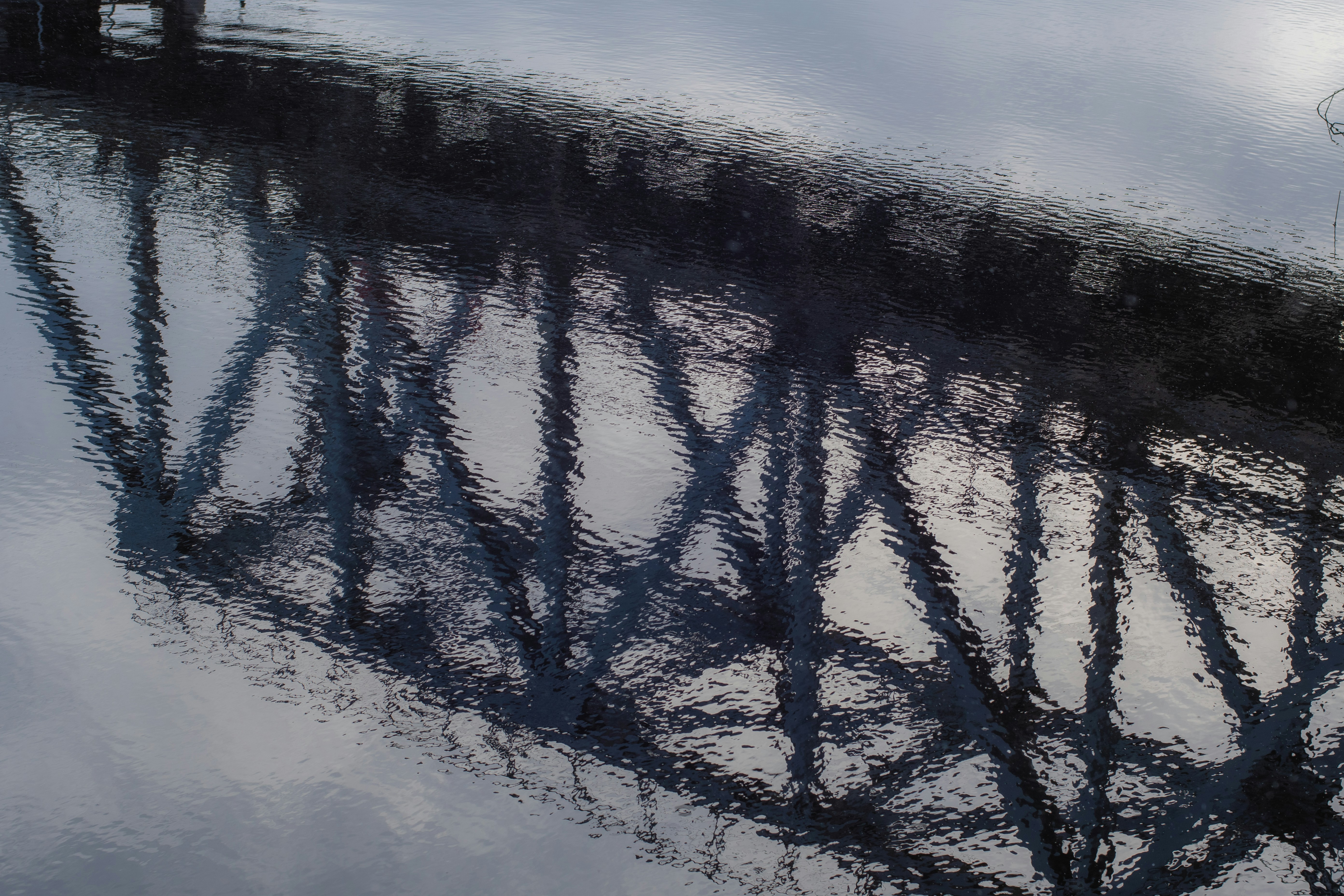 A reflection of a bridge in the water photo – Free Water Image on Unsplash