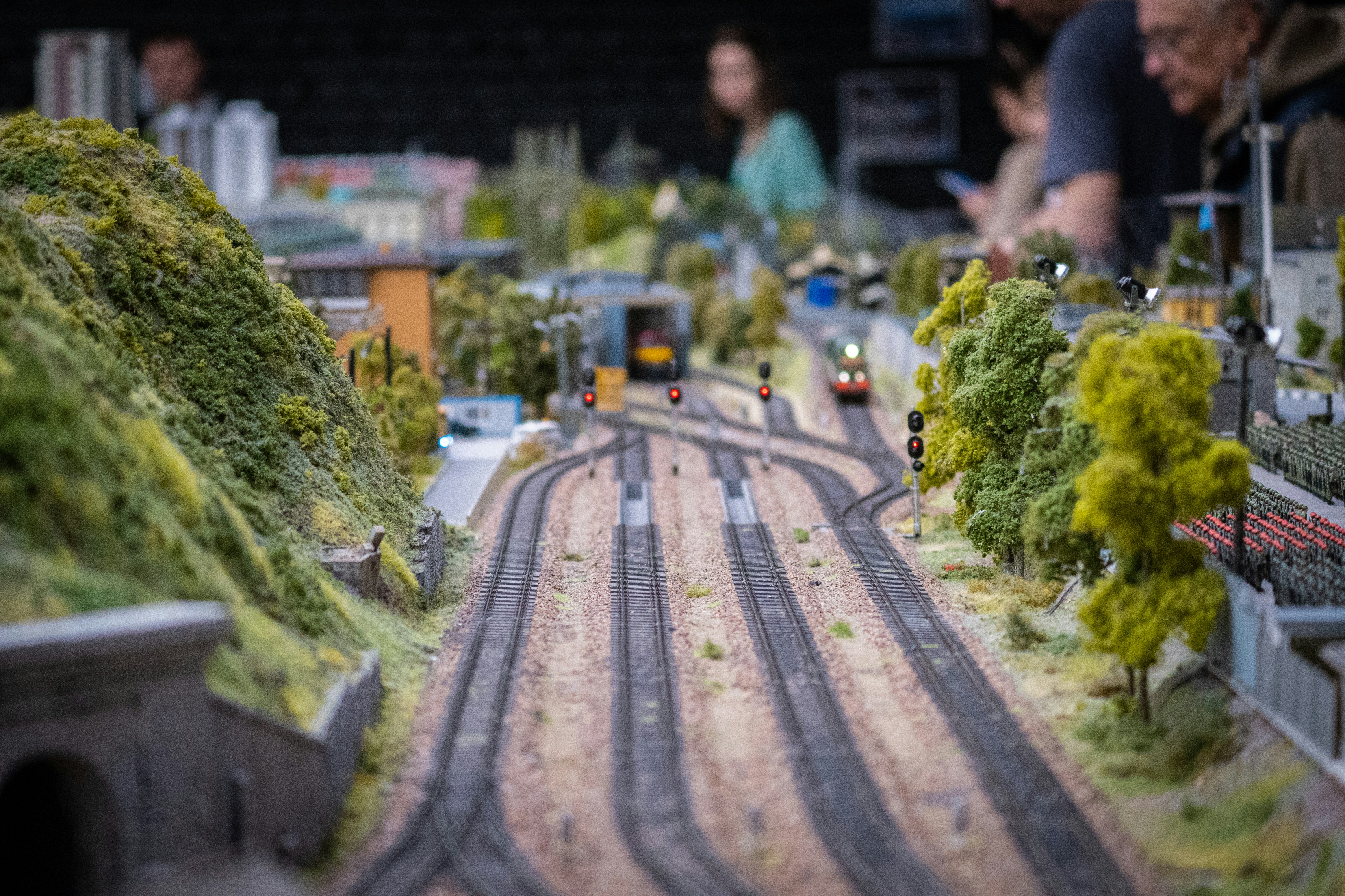 A model train set up on a model track photo – Free Scale models Image ...