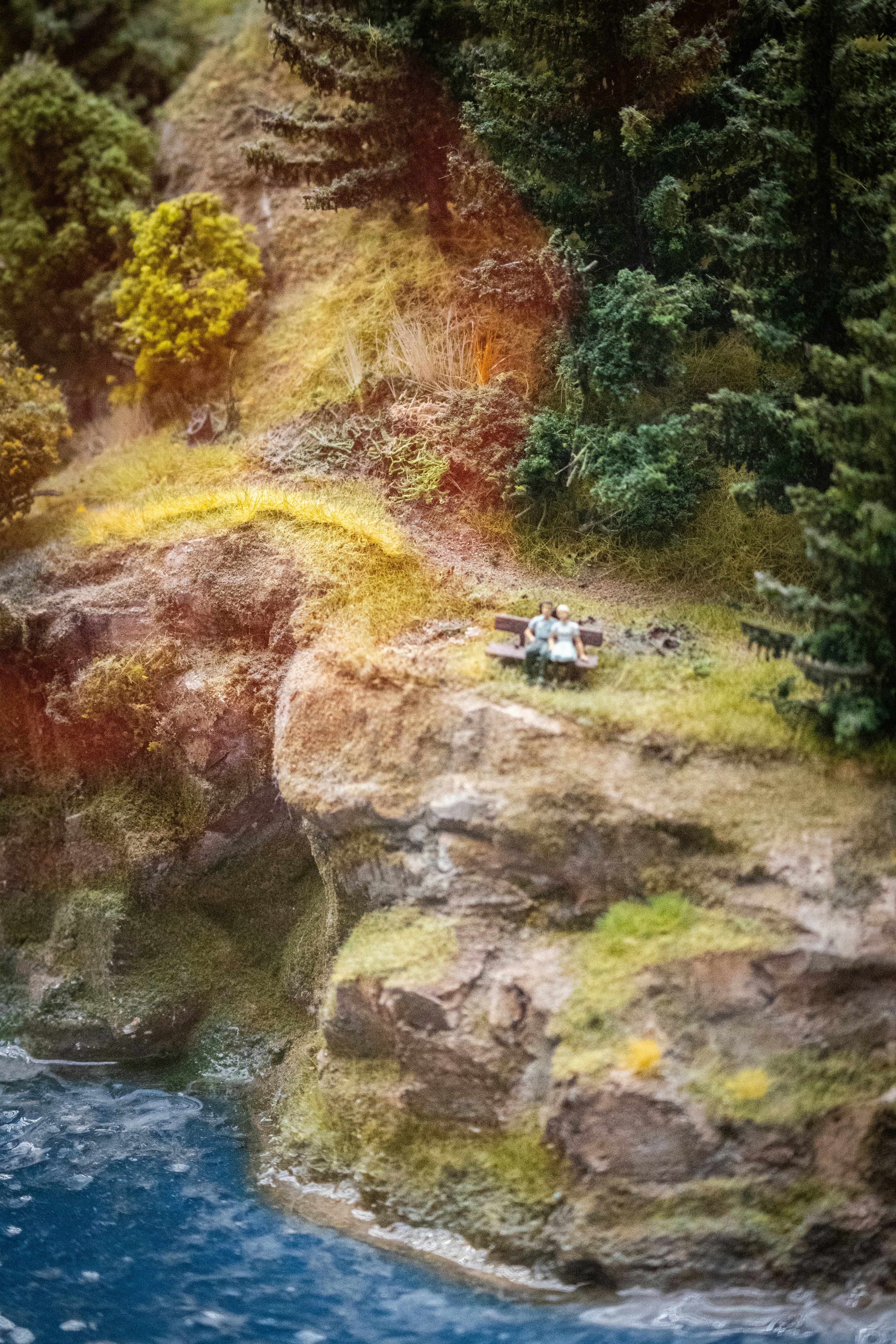 Lovers on the Cliff: Quiet Moment Above the Rapids