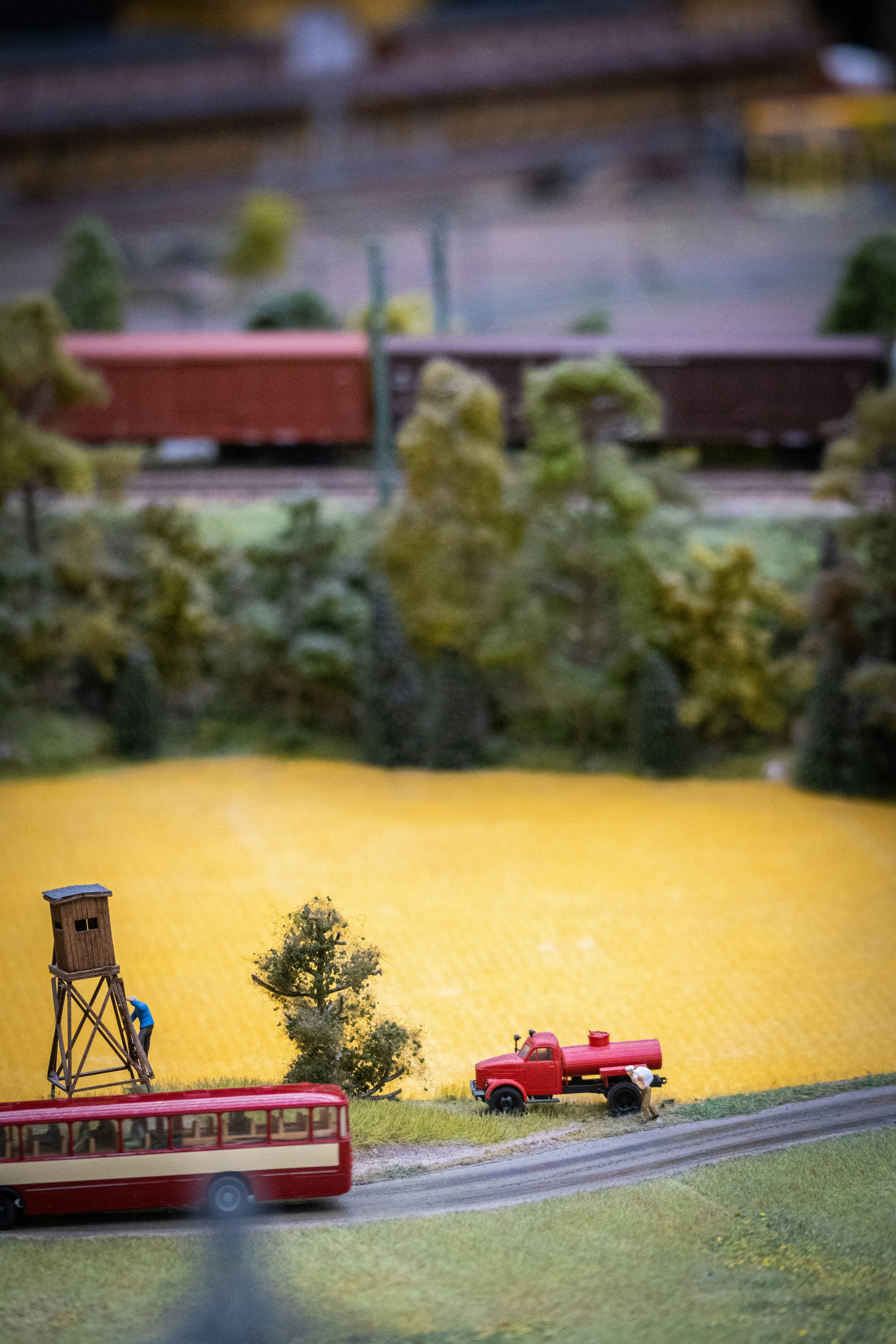 Meadowbound Rails: A Tiny Red Tanker Anchors a Lifelike Model-Diorama