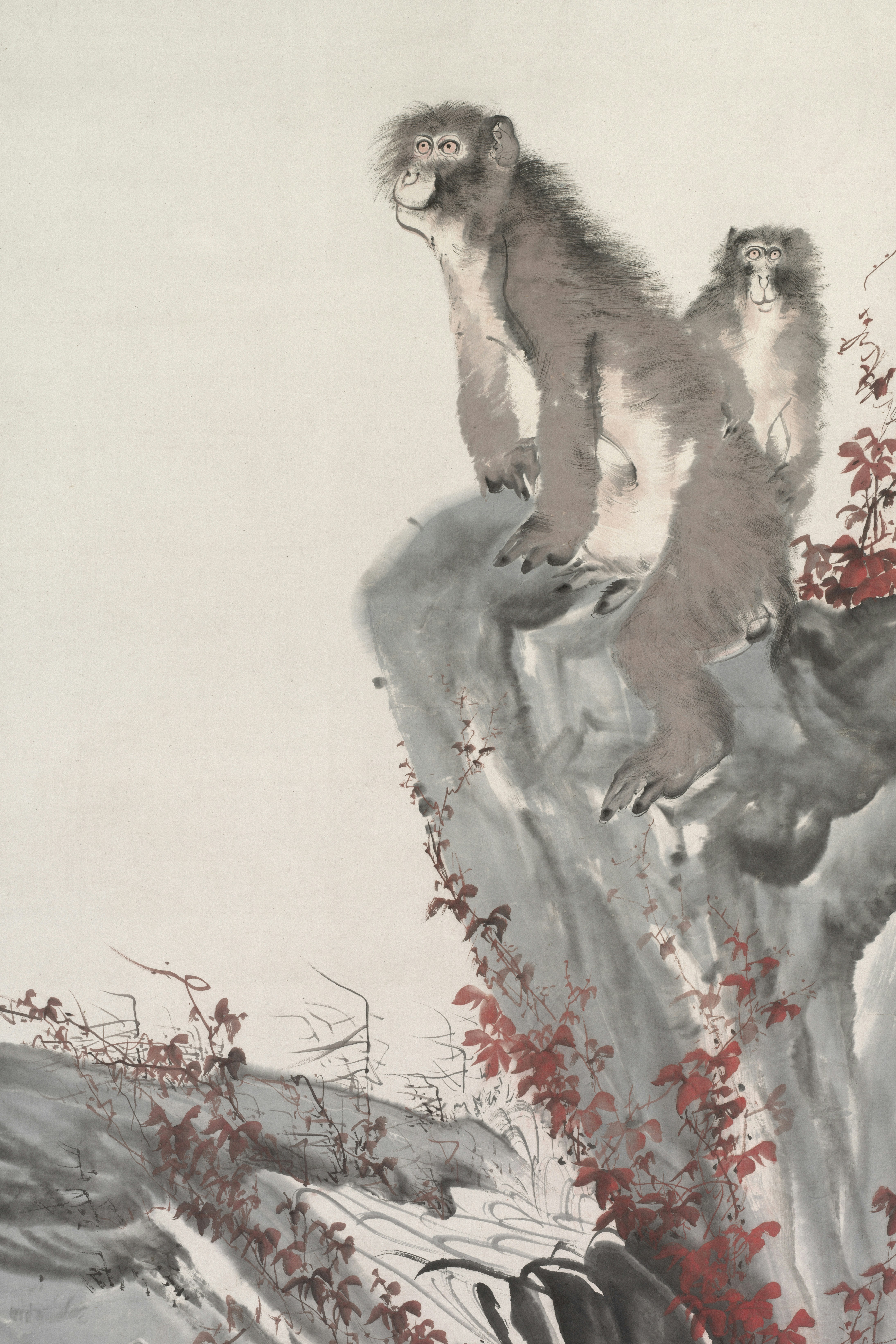 A painting of two monkeys sitting on a rock photo – Free Art Image on Unsplash