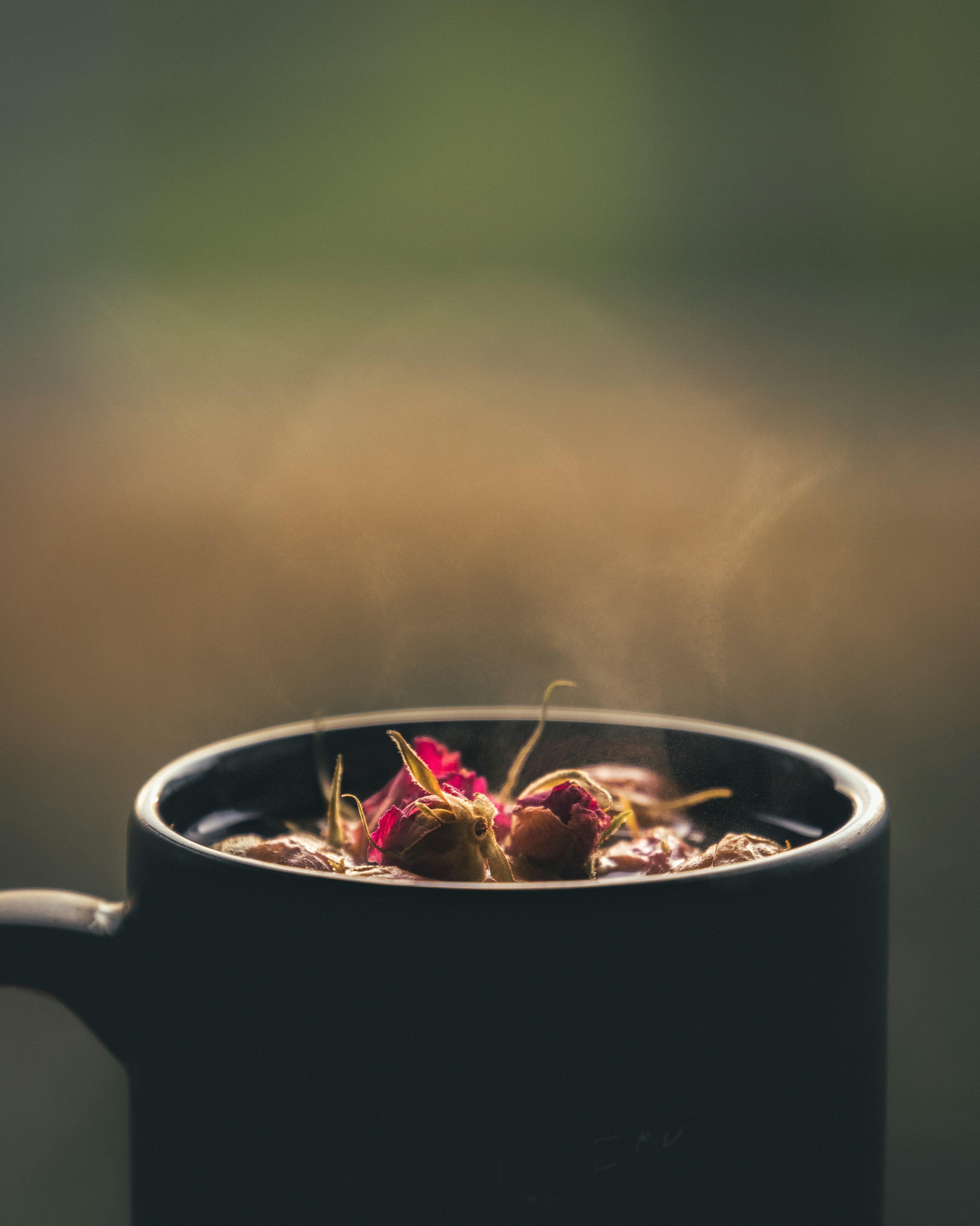 Petaled Steam: A Quiet Brew in a Dark Mug