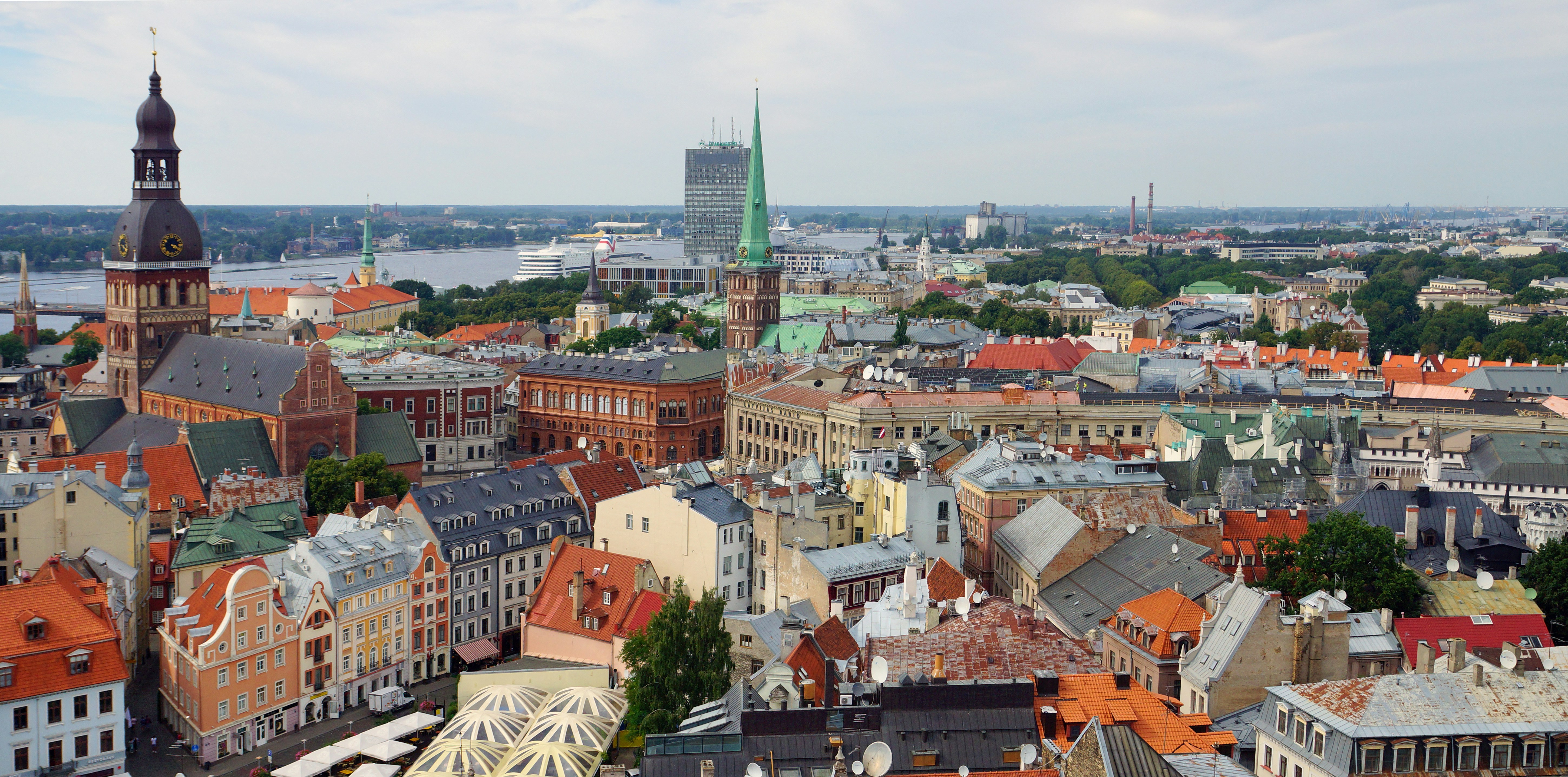 An aerial view of a city with tall buildings photo – Free Latvia Image ...