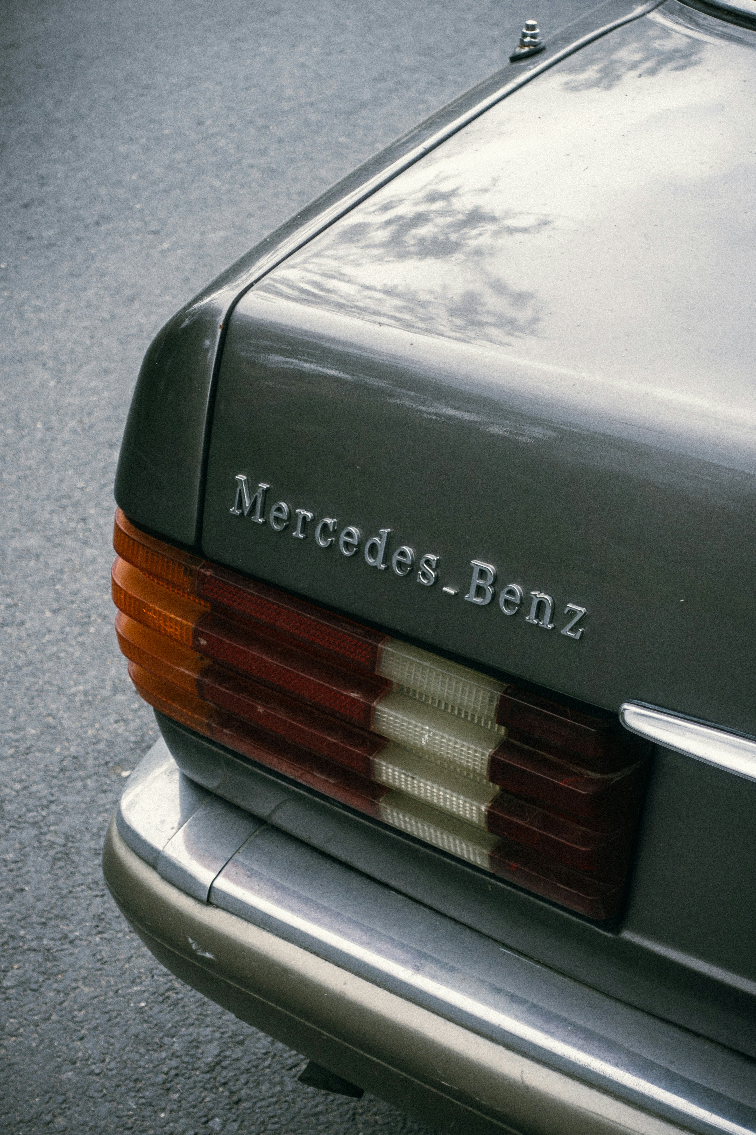Emblem in Weathered Steel: The Mercedes-Benz Tail