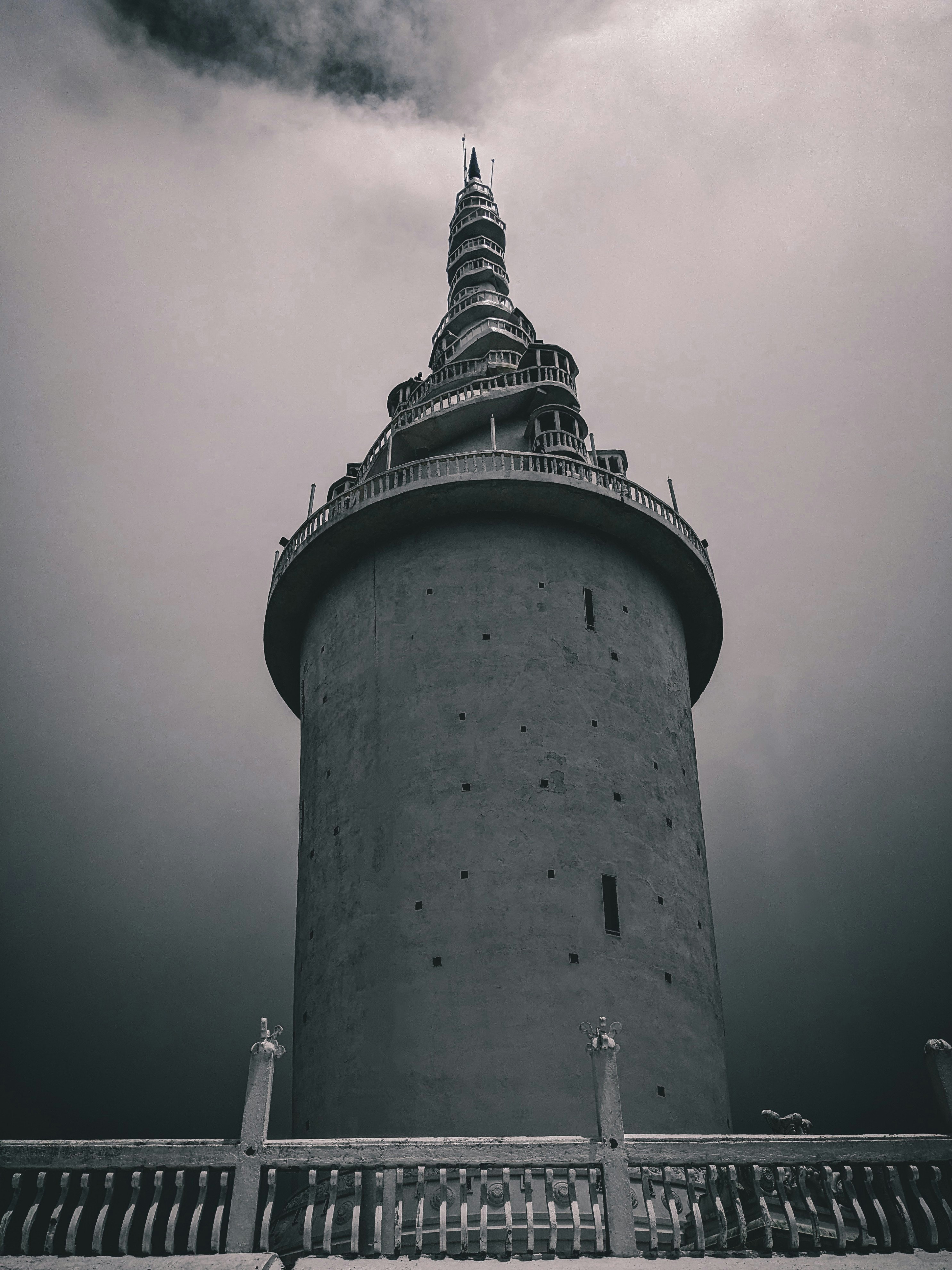 Spiral Crown over a Monochrome Monolith