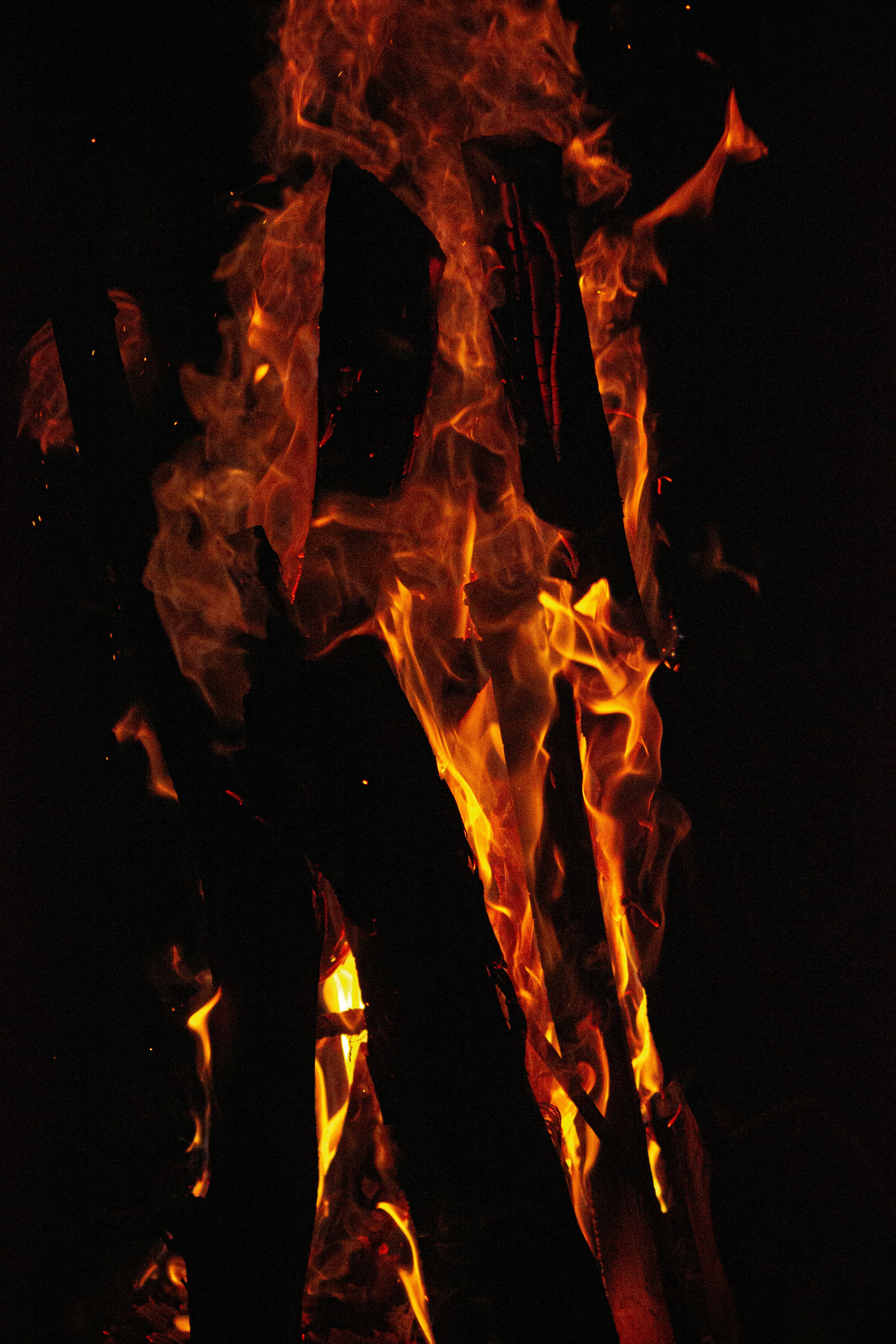 A close up of a fire in the dark photo – Free Nature Image on Unsplash