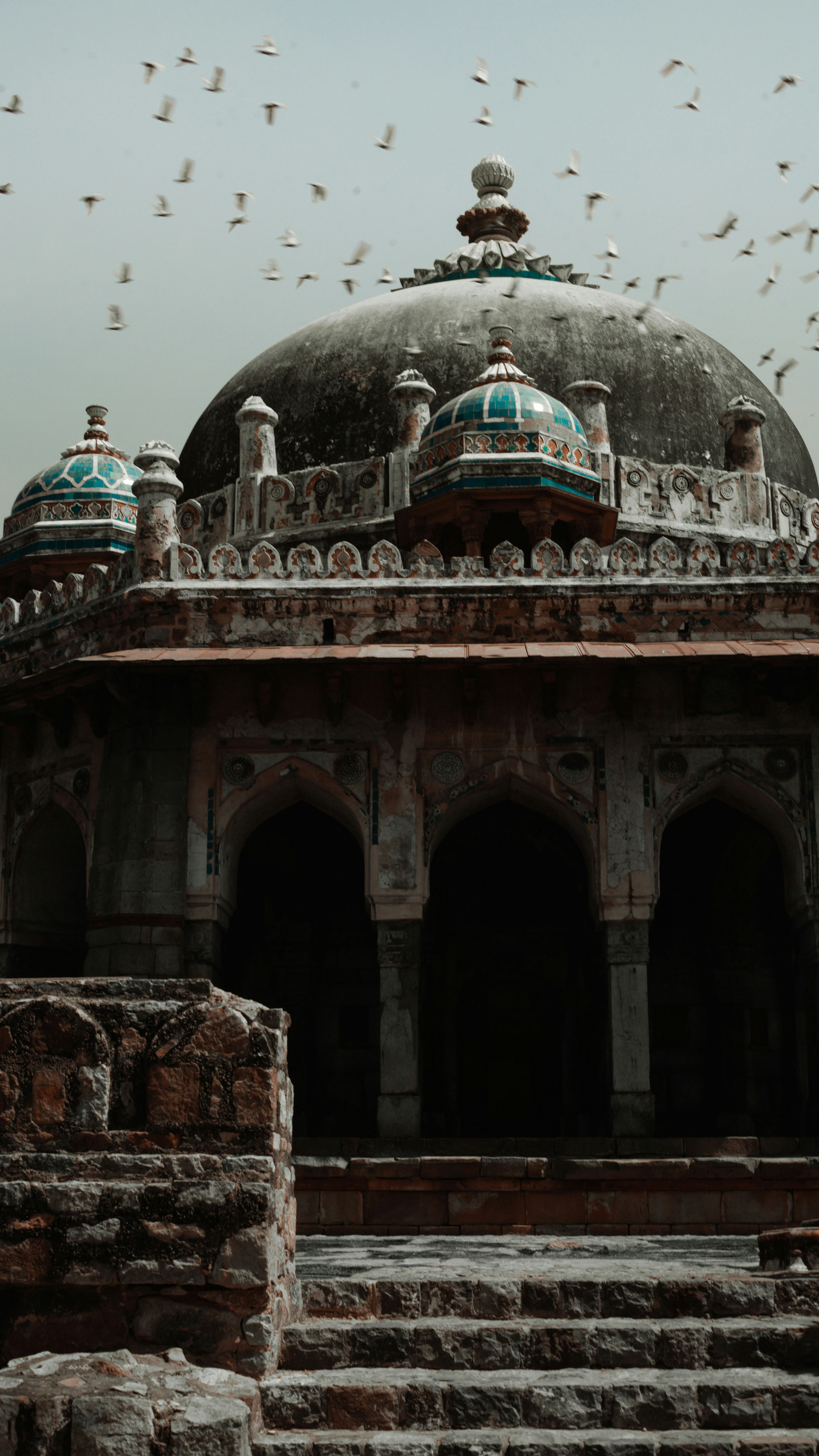 Amber Dusk Dome: Eagles over the Ancient Terrace