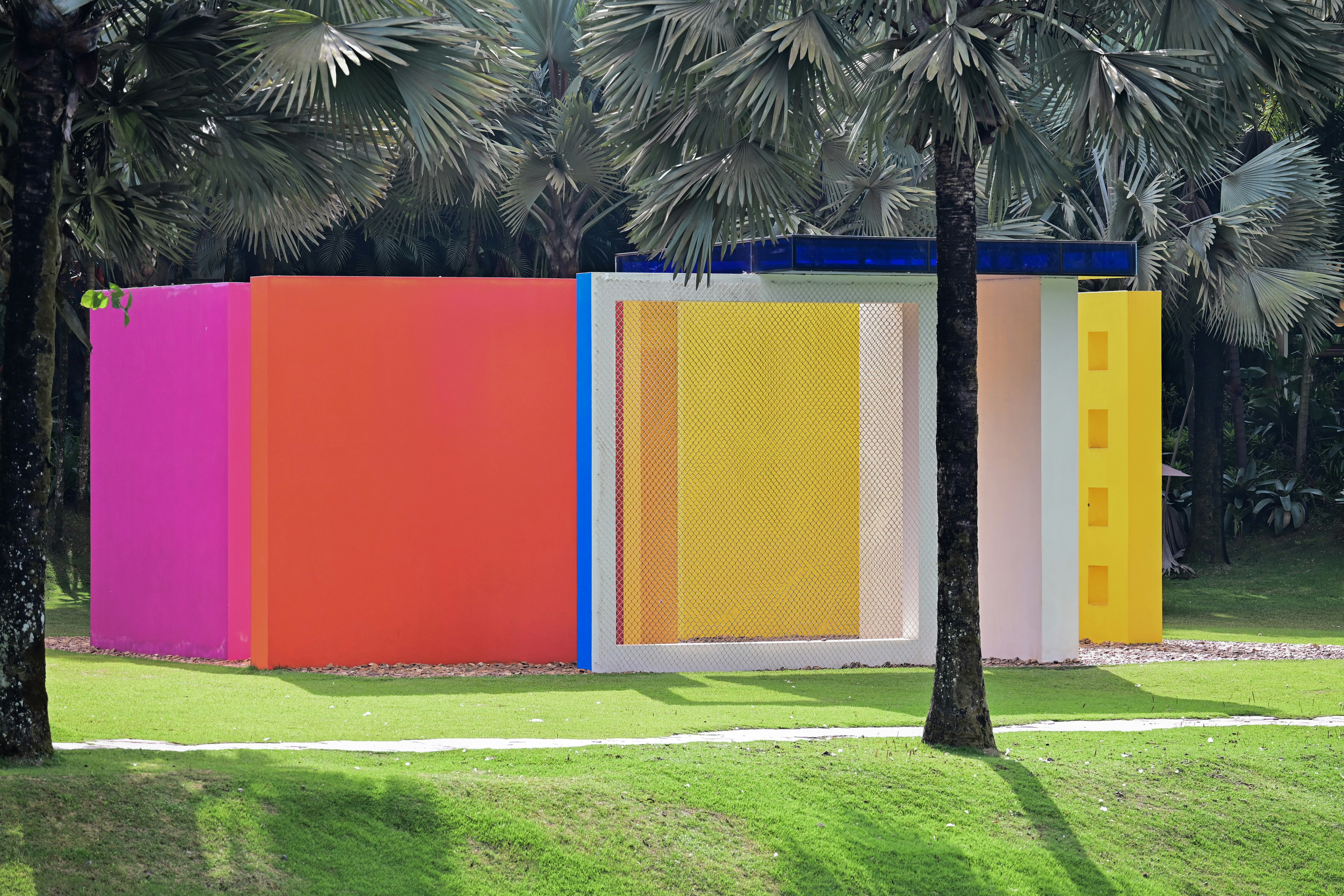 A row of brightly colored structures in a park photo – Free Interior ...
