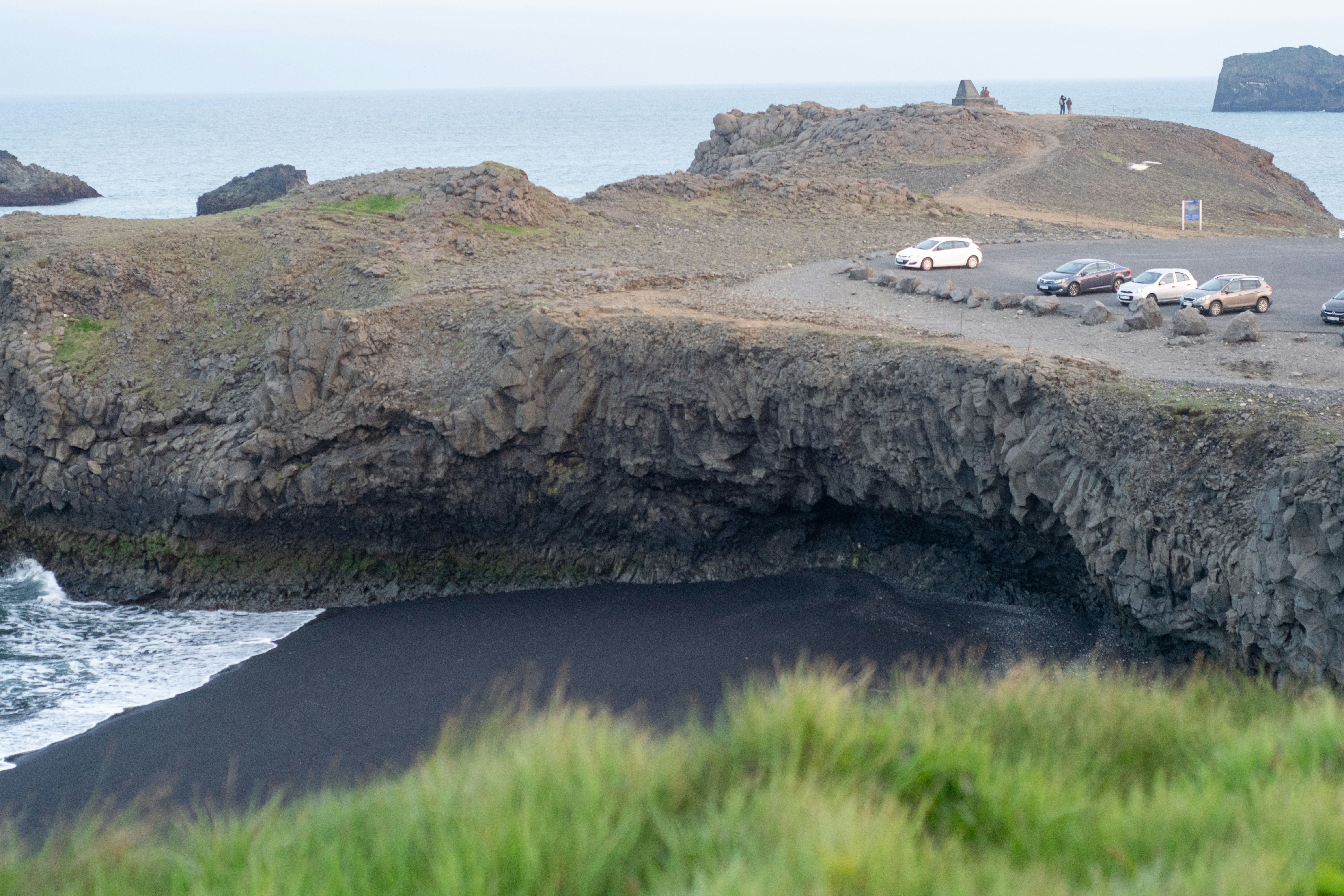 Cliffside Parking Overlook with Dark Beach Cove