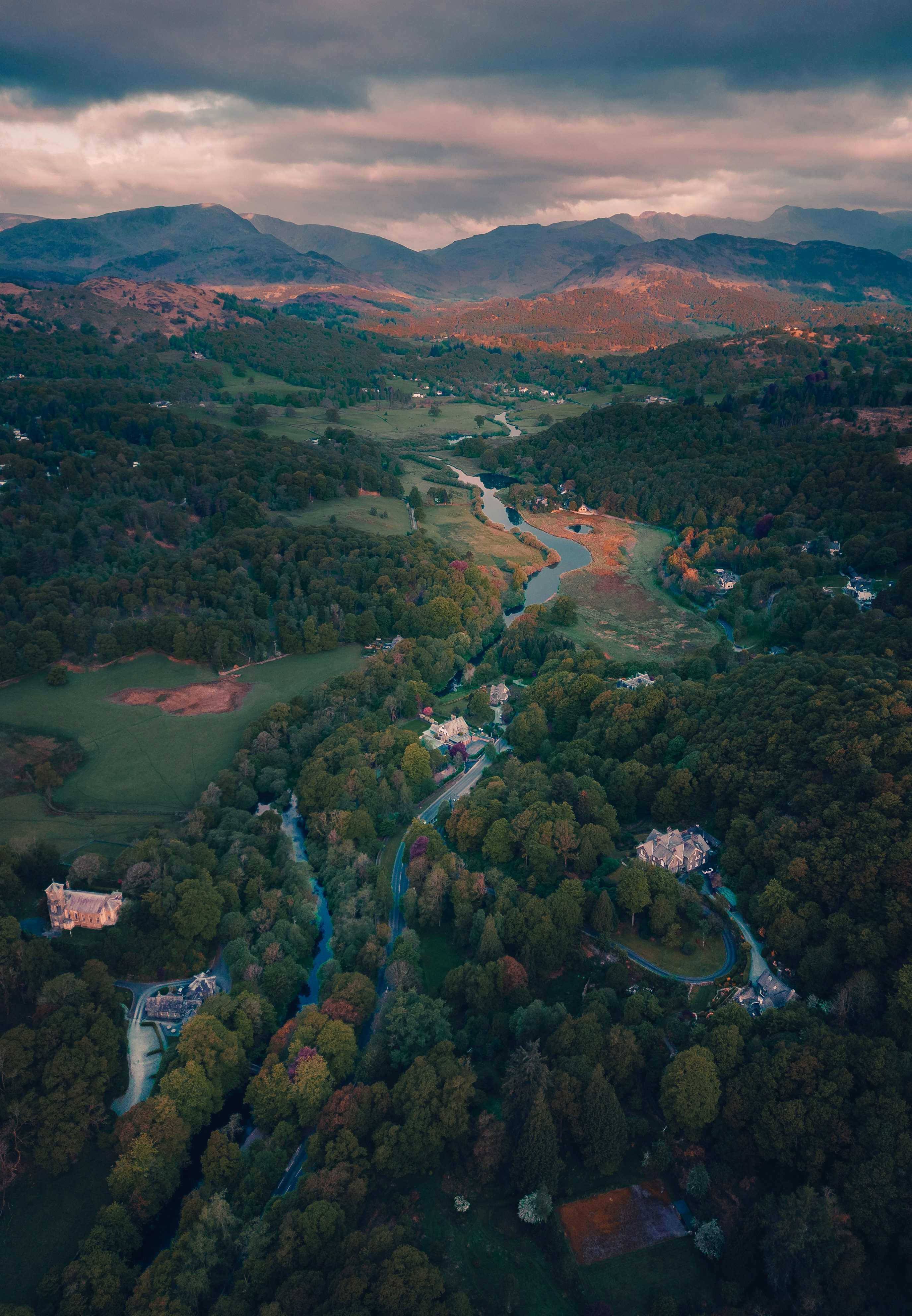 Autumn River Ribbon Wends Through a Verdant Valley