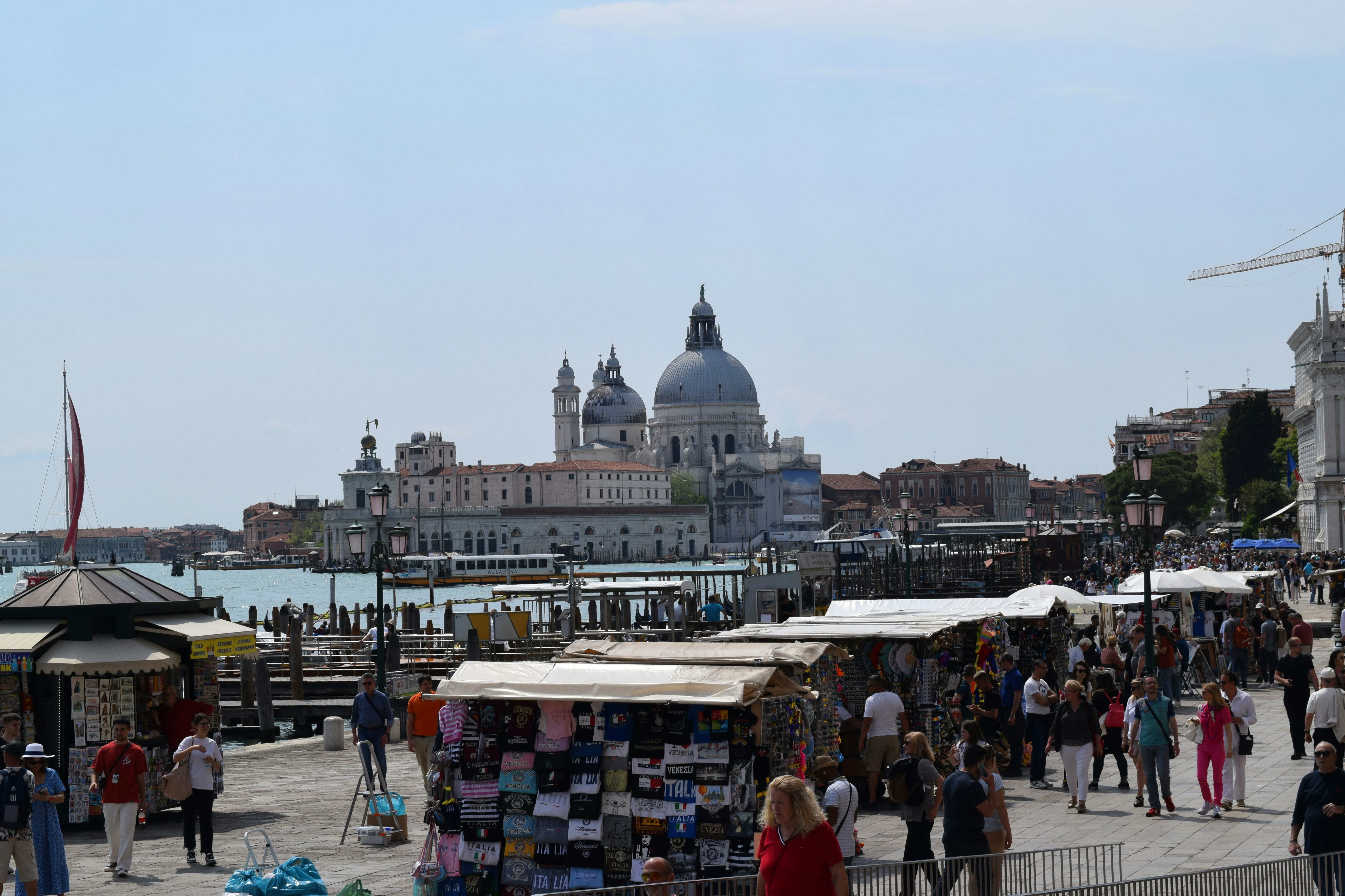 Riva Market, Venice: Stalls and the Salute Dome on the Horizon