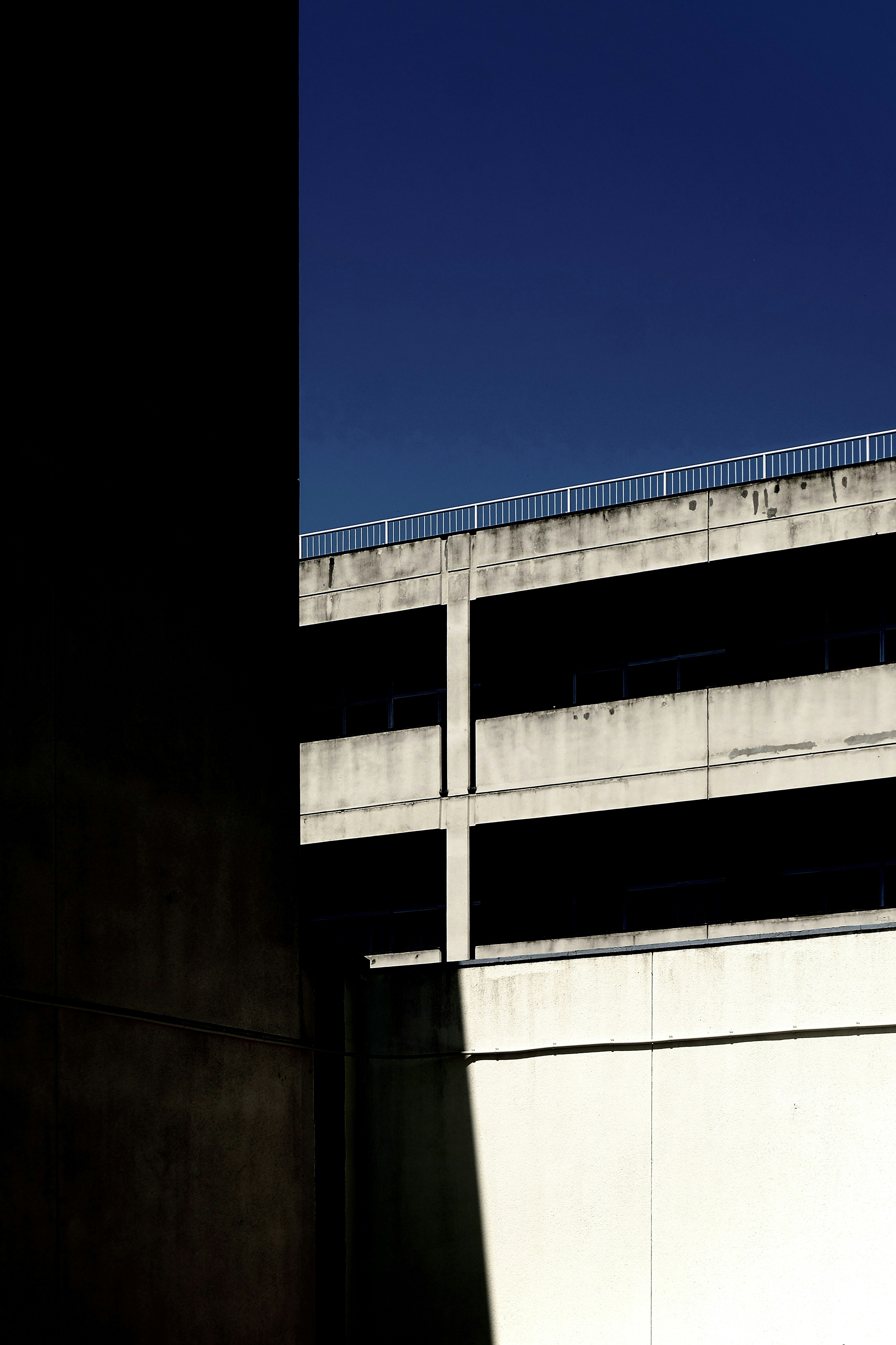 old concrete architecture with strong shadow