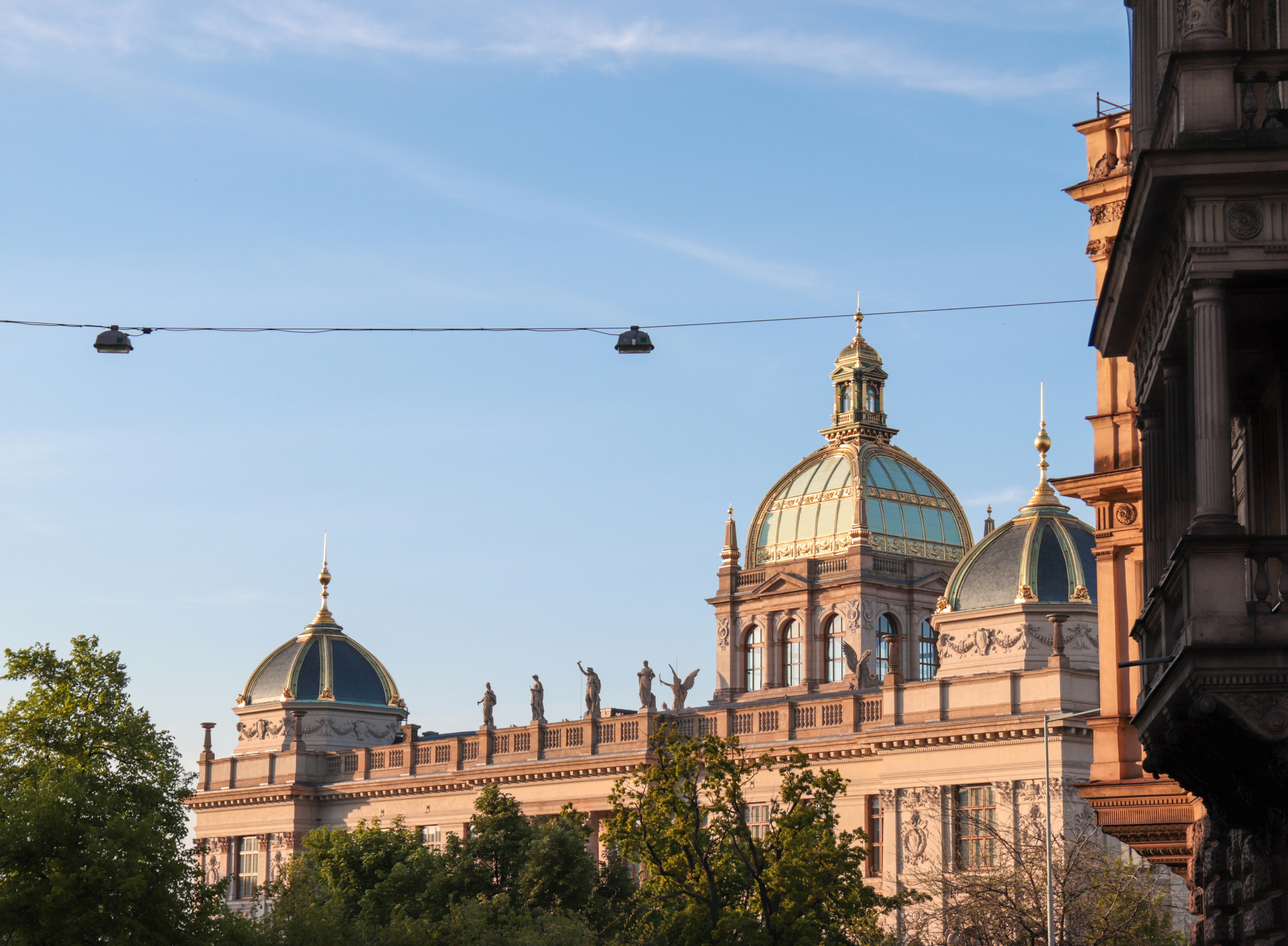 Dome skyline of a historic city bathed in late afternoon light