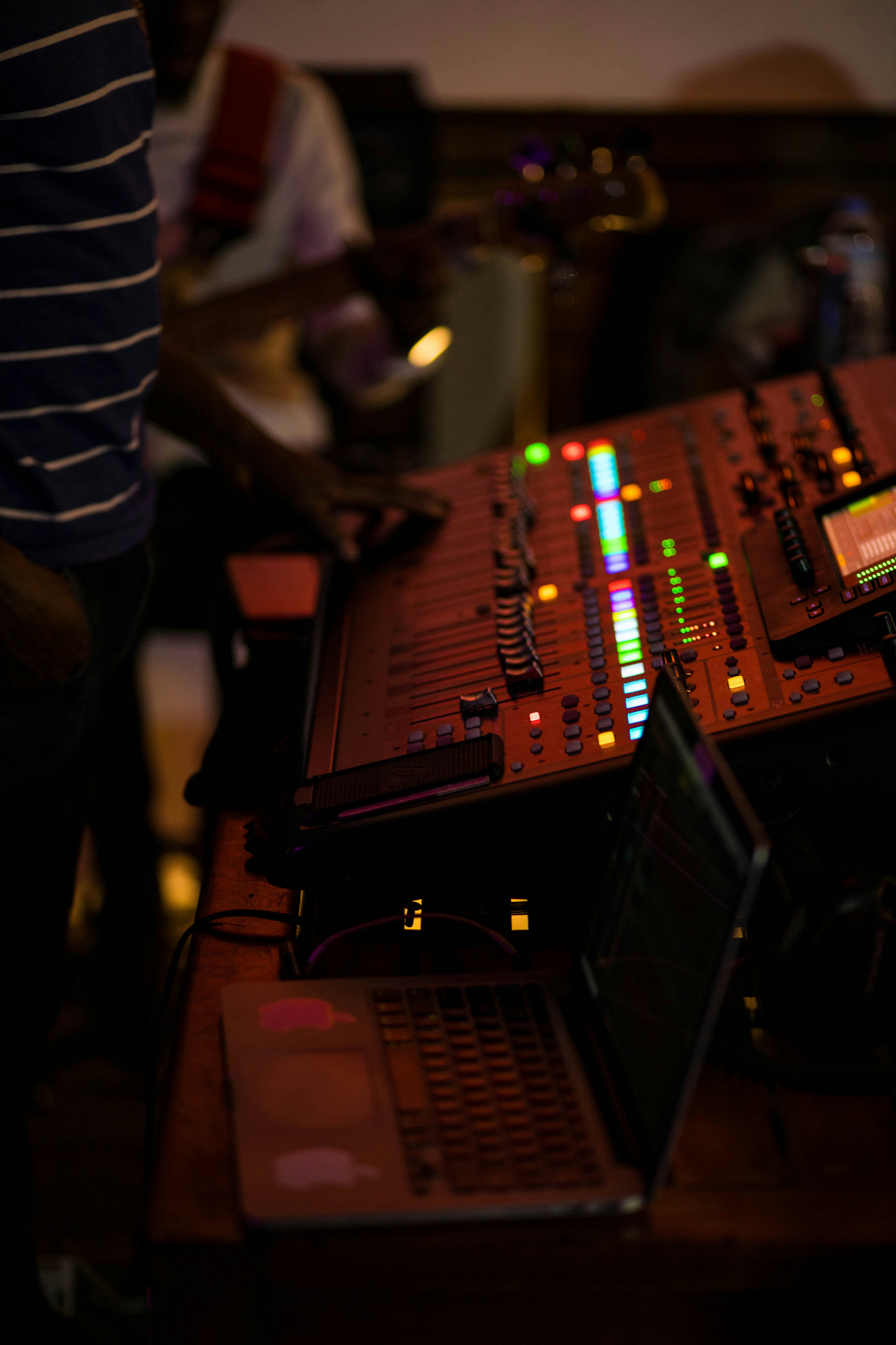 A laptop computer sitting on top of a wooden table photo – Free Cyprus ...