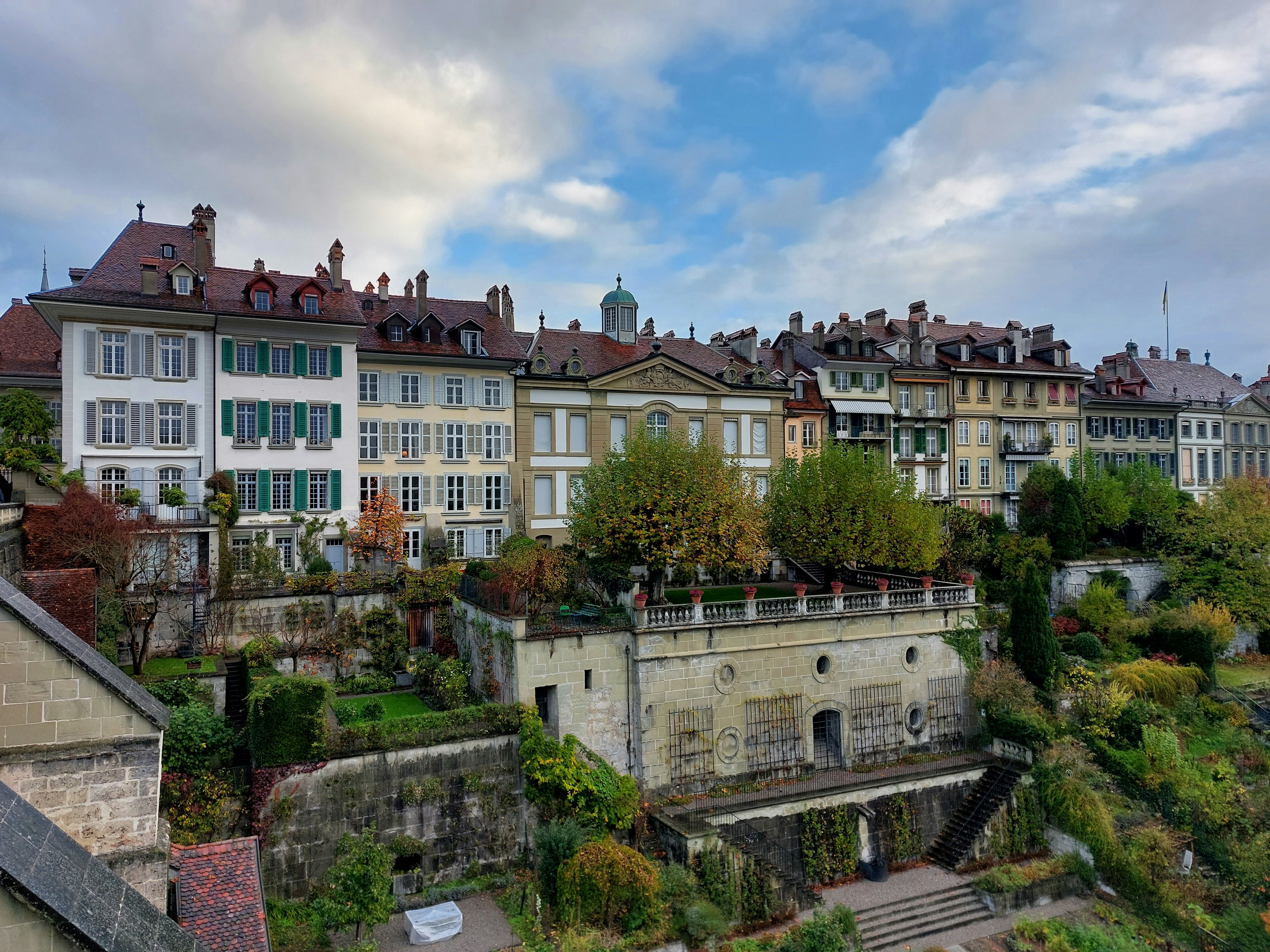 Pastel Row Over the Terraced Riverside Cityscape
