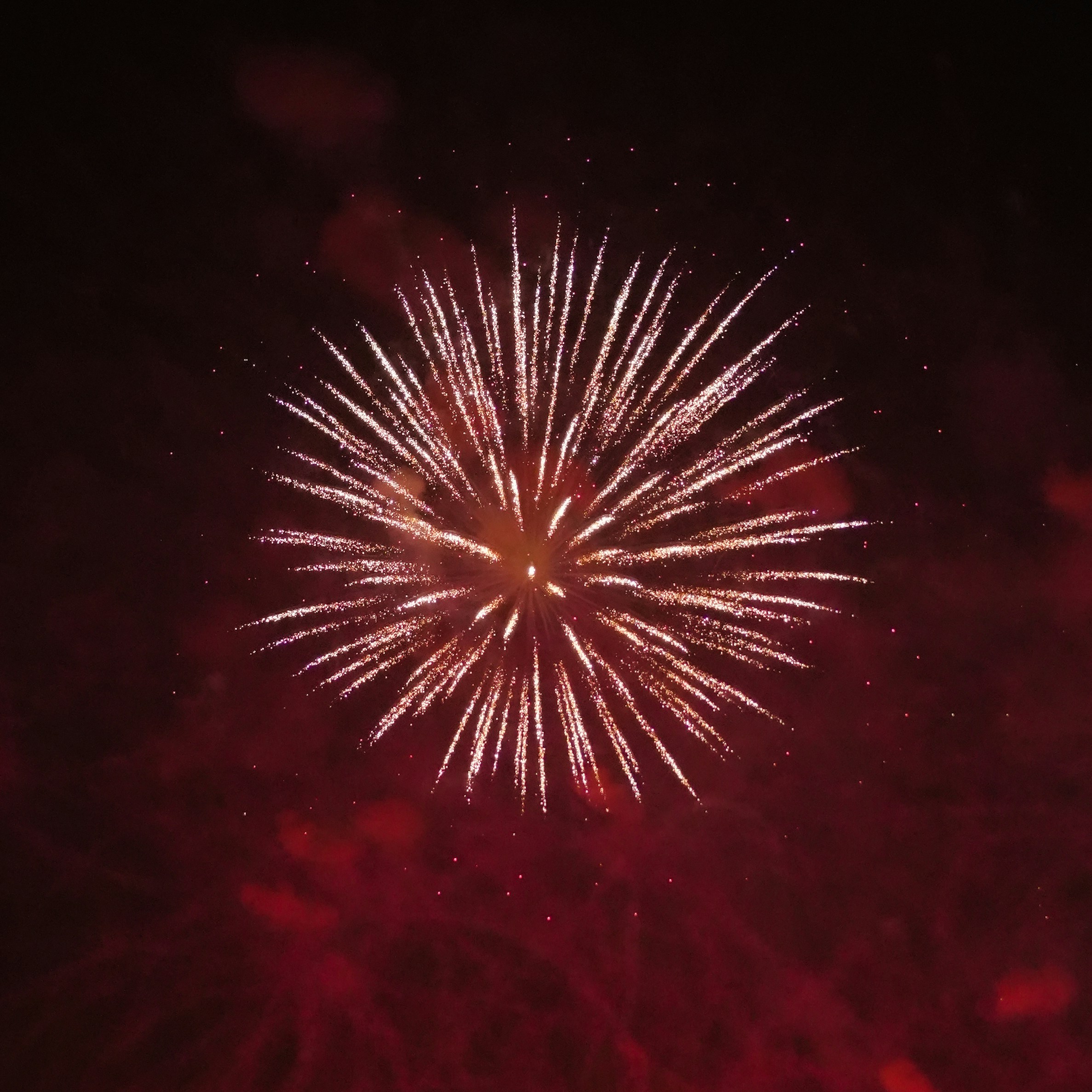 A red fireworks is lit up in the night sky photo – Free New year Image ...