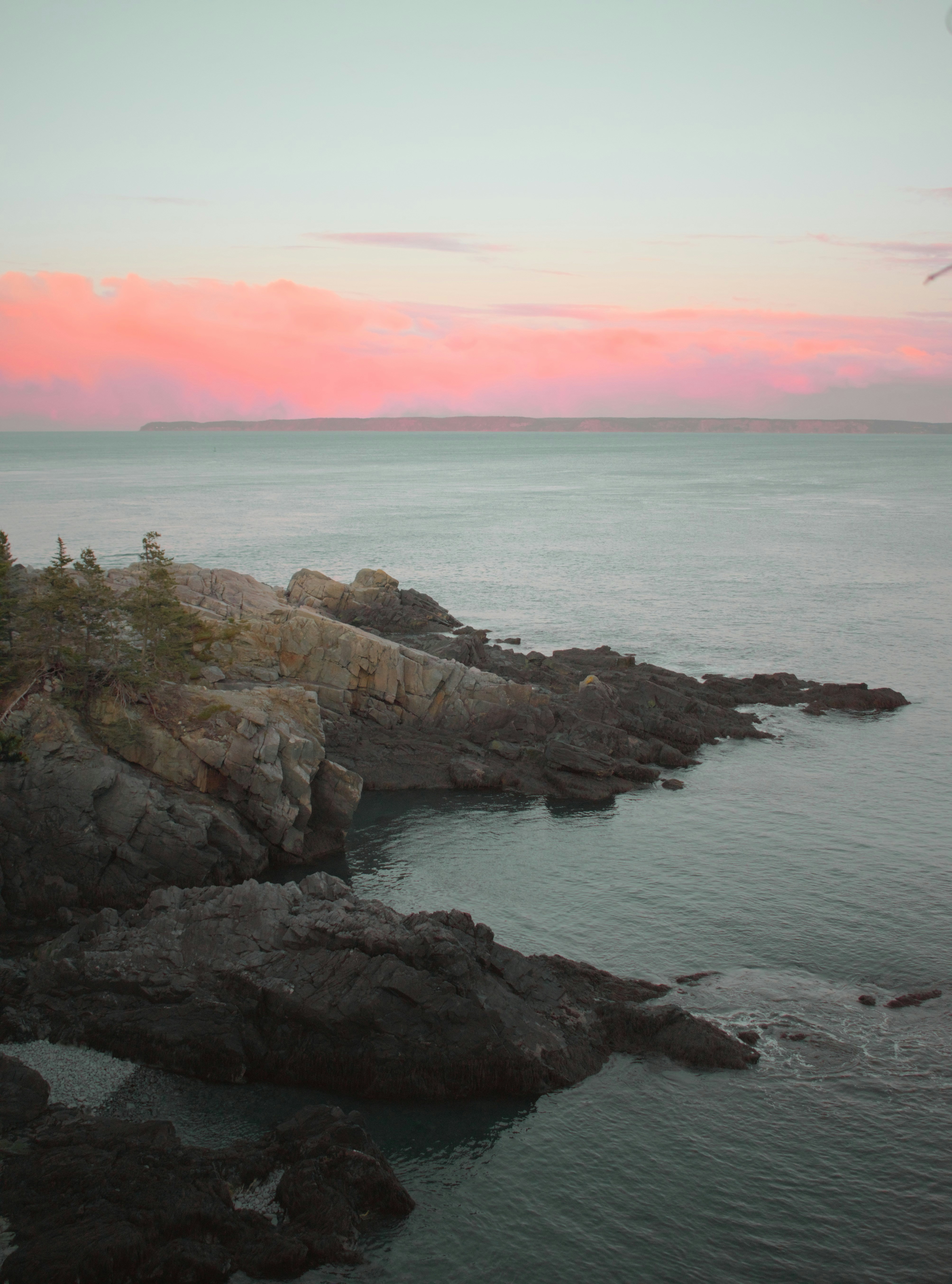 Pastel Dusk Along the Rugged Coastline