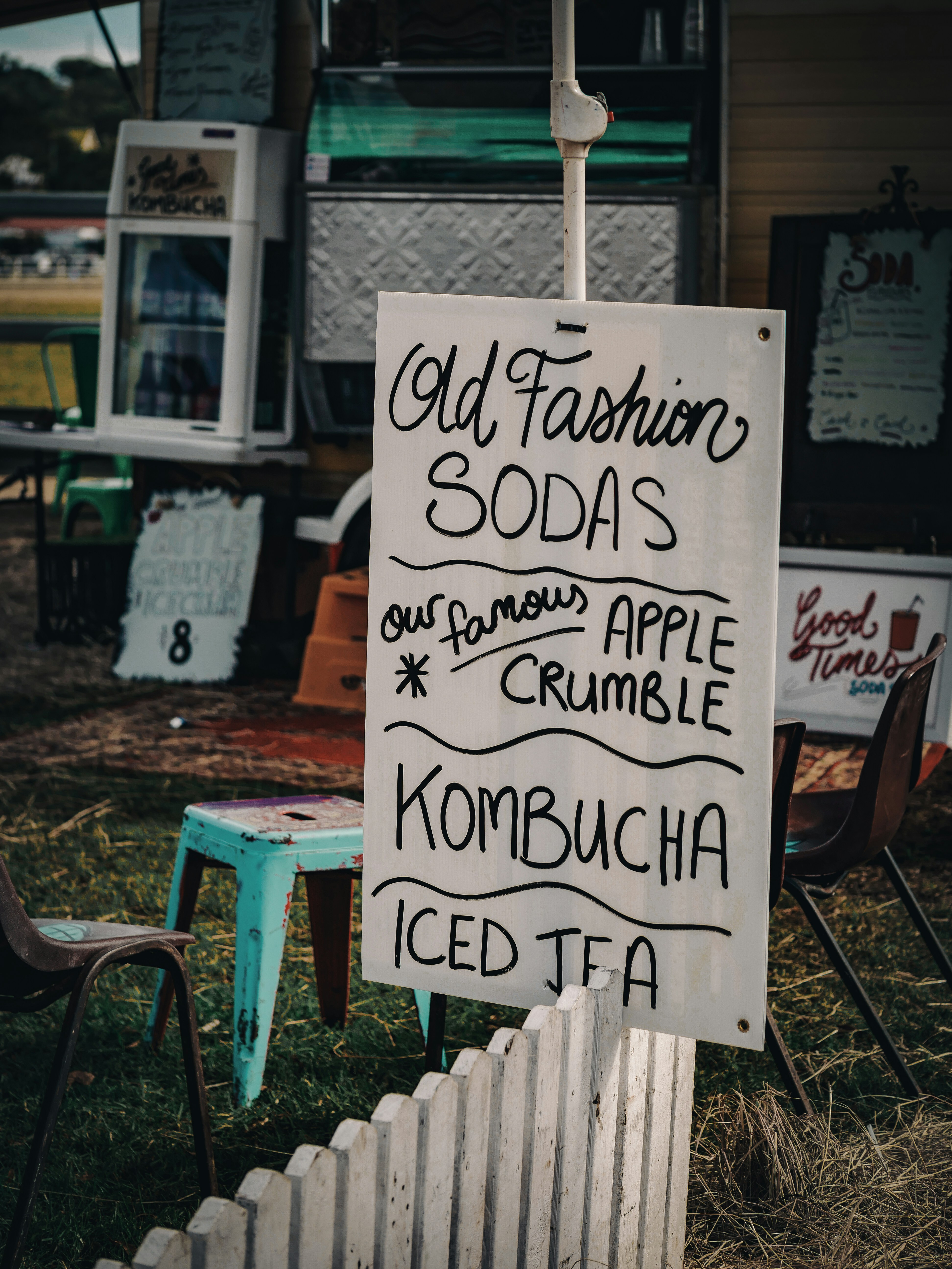 Old-Fashioned Chalkboard Sodas: A Weathered Café Signage Charm