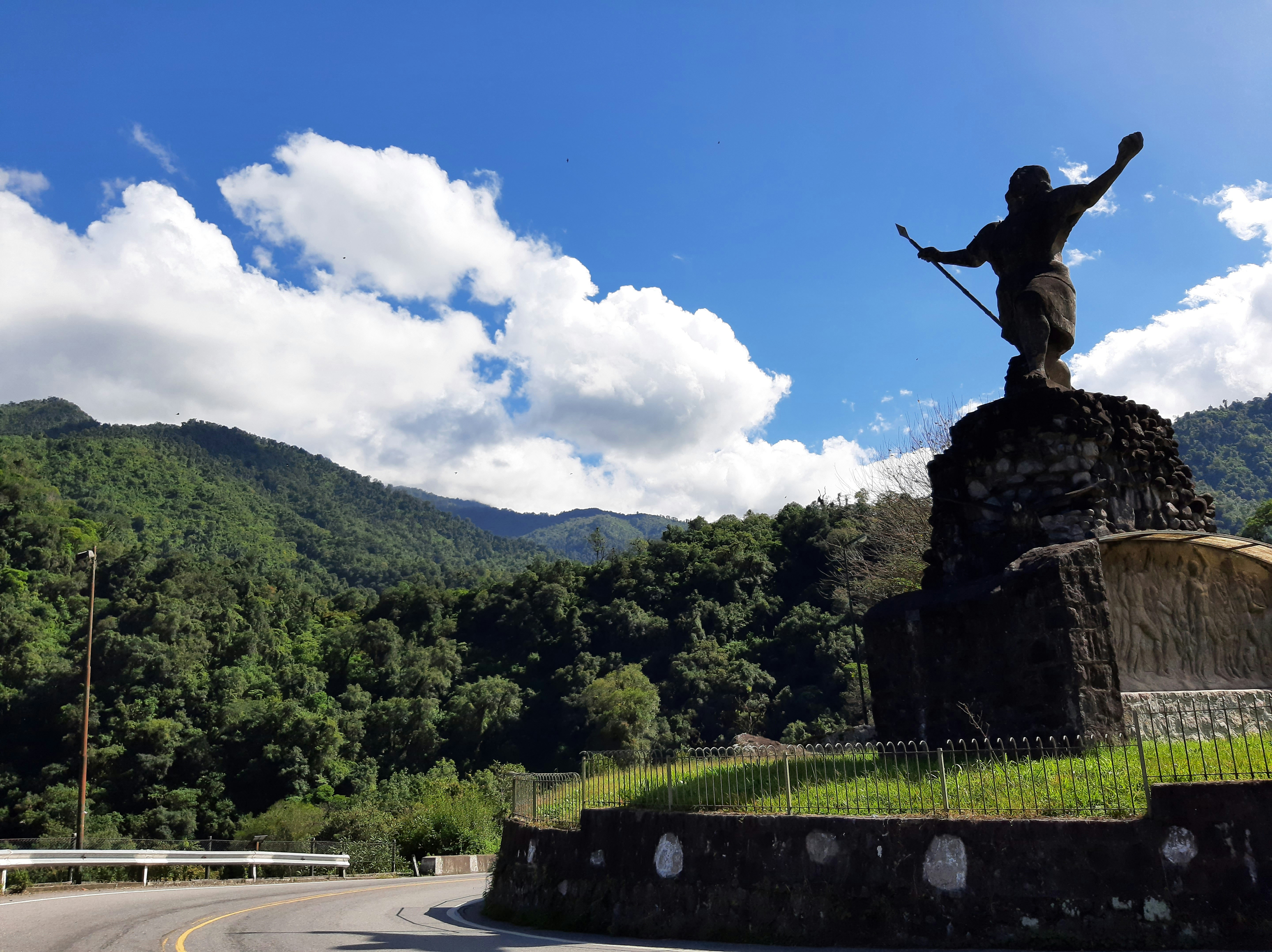 Majestic Sculpture Overlooking Mountain Pass