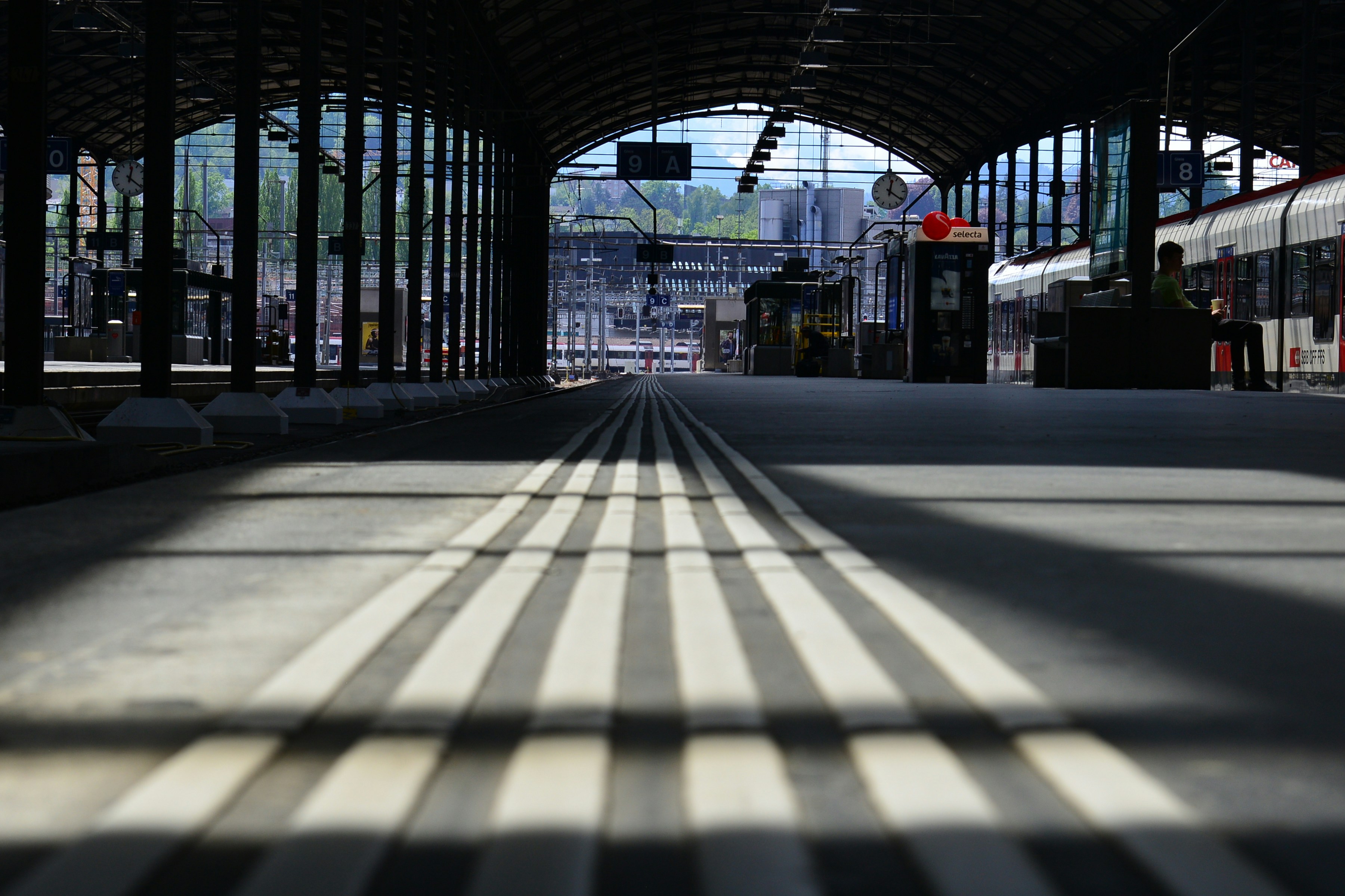 The Quiet Platform: Parallel Tracks in Morning Light