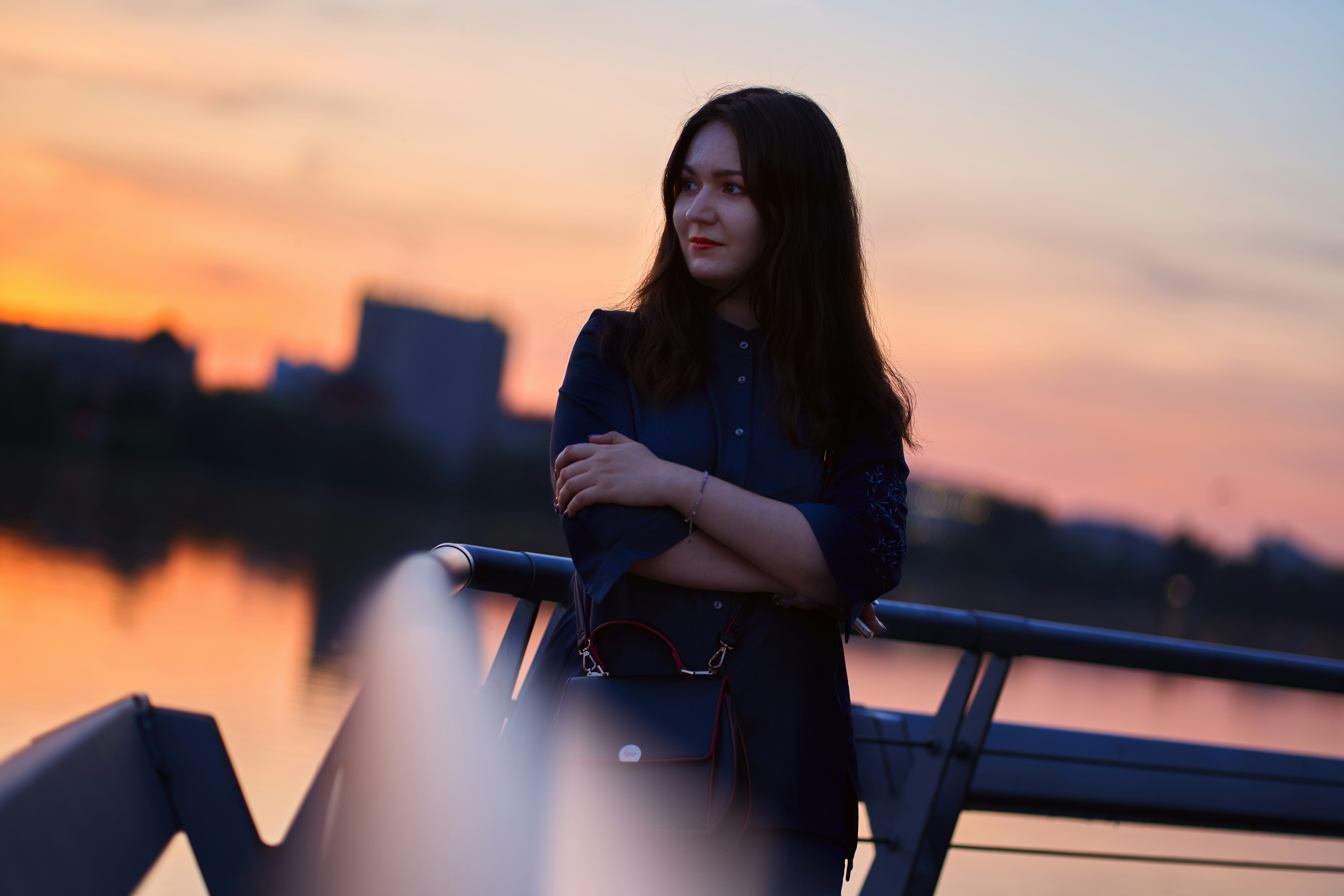 Twilight Portrait on the Waterfront Bridge
