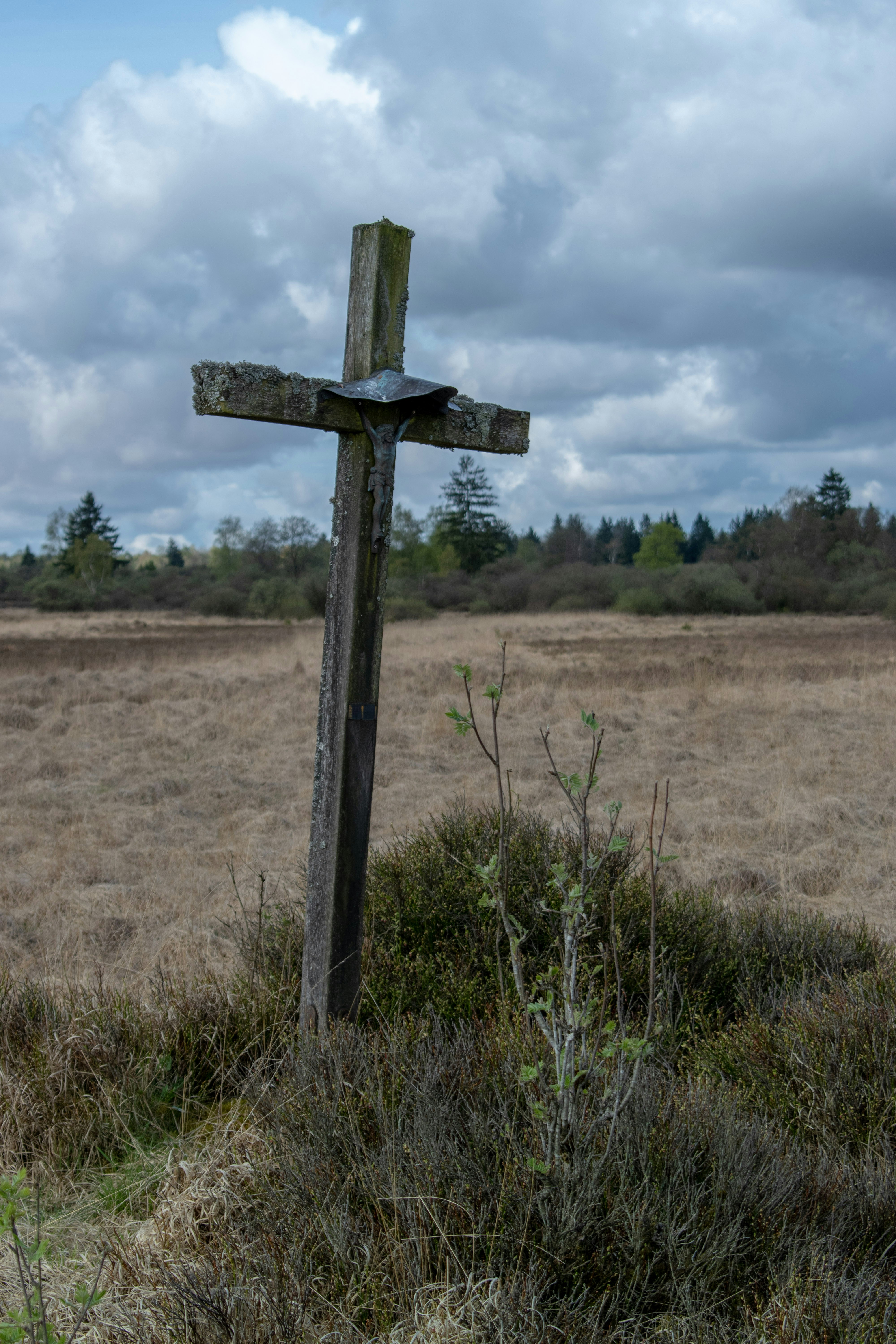 Weathered Cross in a Moorland Field