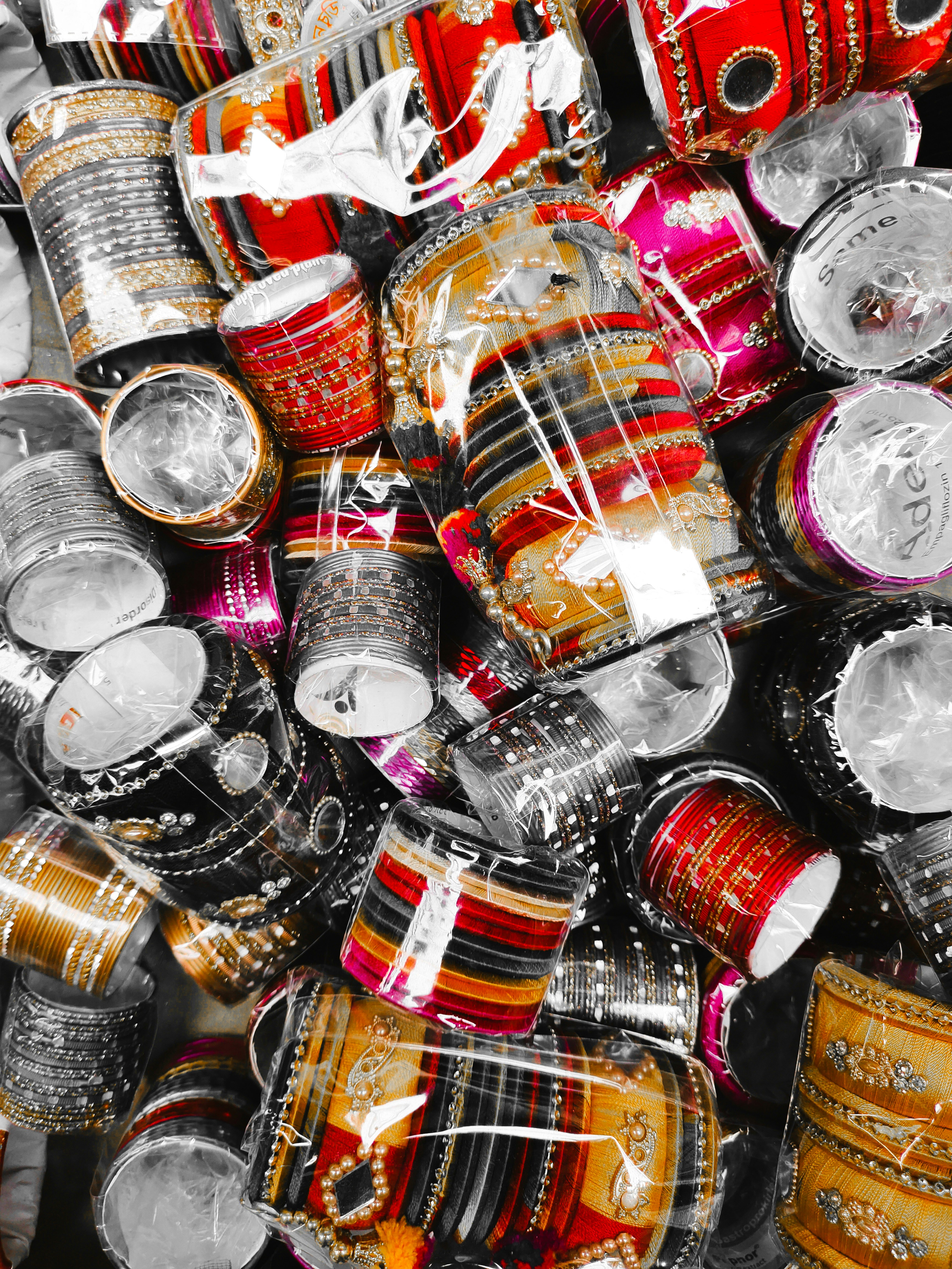 A pile of cans filled with lots of different colors photo – Free Art ...