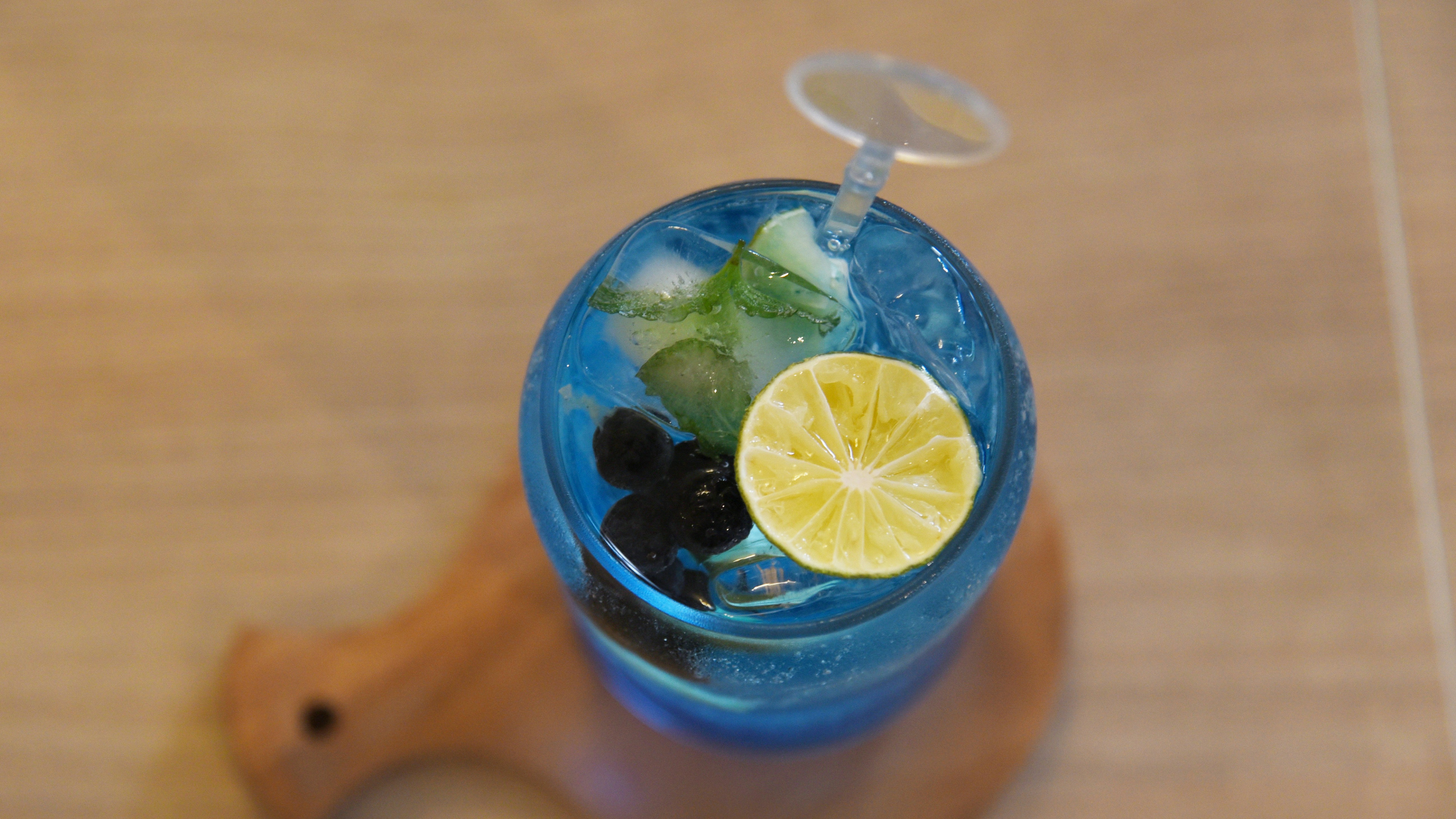 Citrus Splash in a Blue Elixir