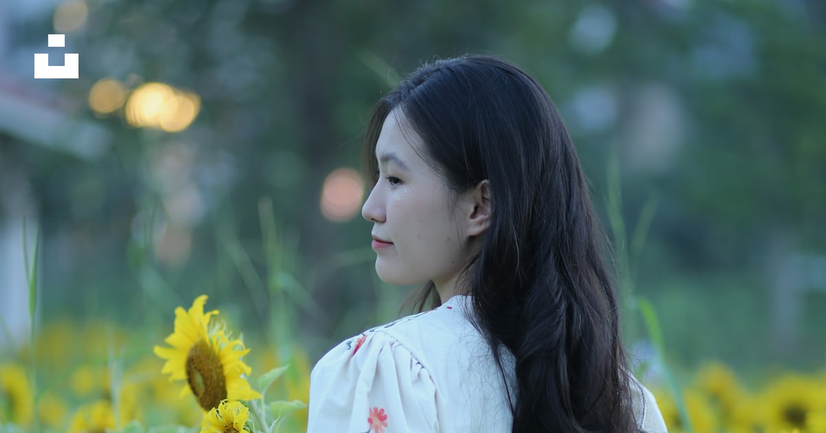 해바라기 밭에 서 있는 여자 사진 Unsplash의 무료 꽃 이미지