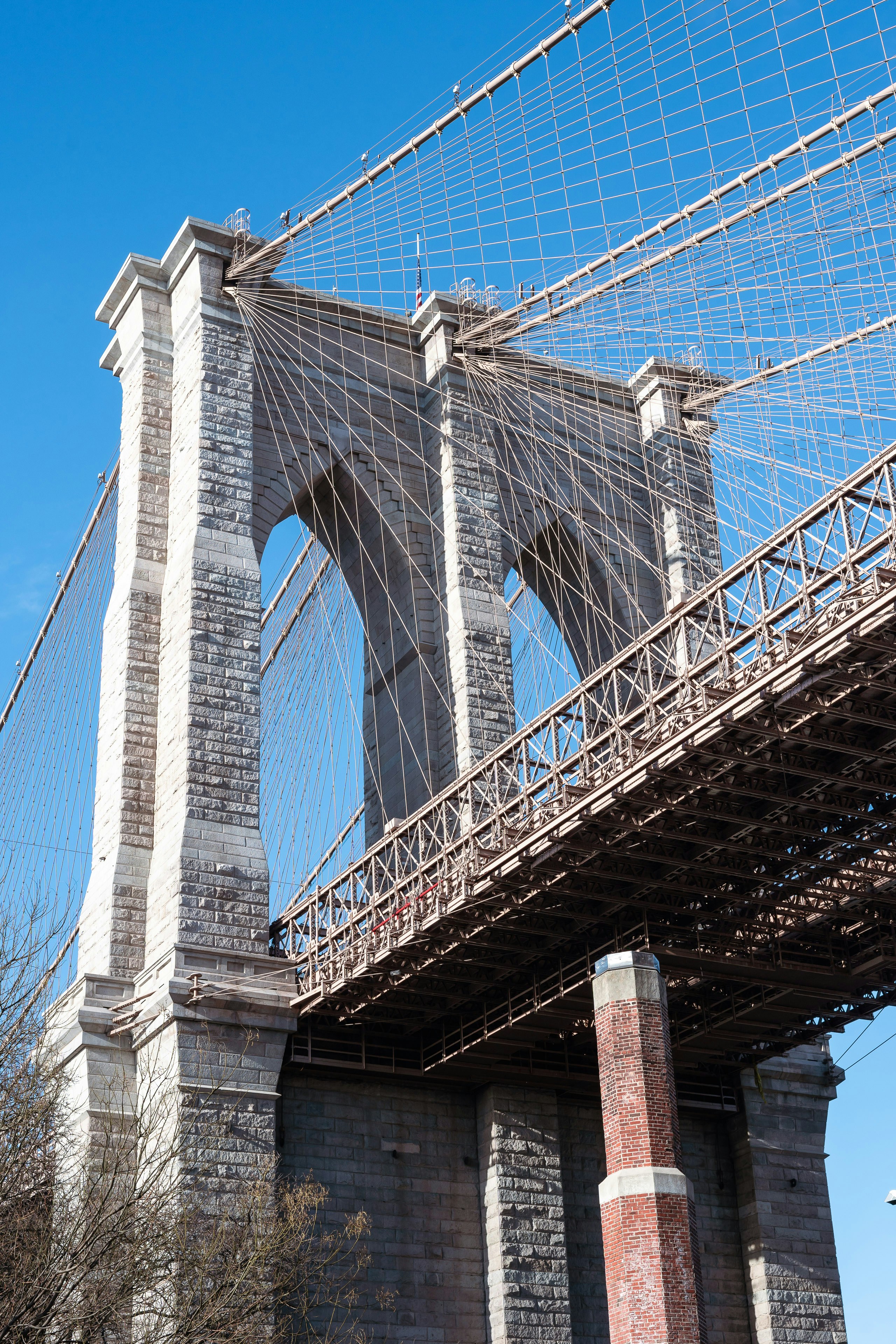 A view of the brooklyn bridge from below photo – Free New york Image on ...