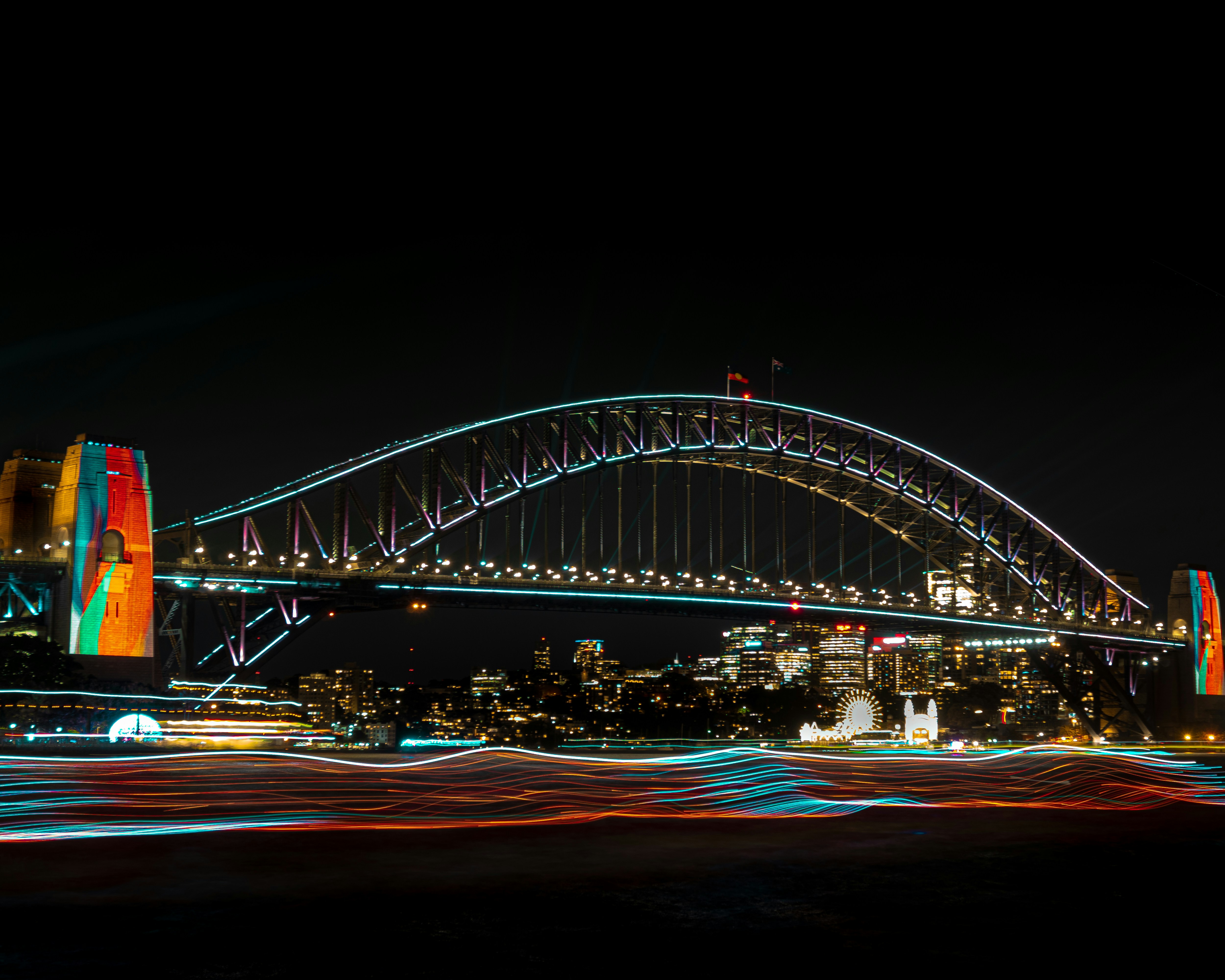 City at Night: The Sydney-style Arc Reflecting Lights