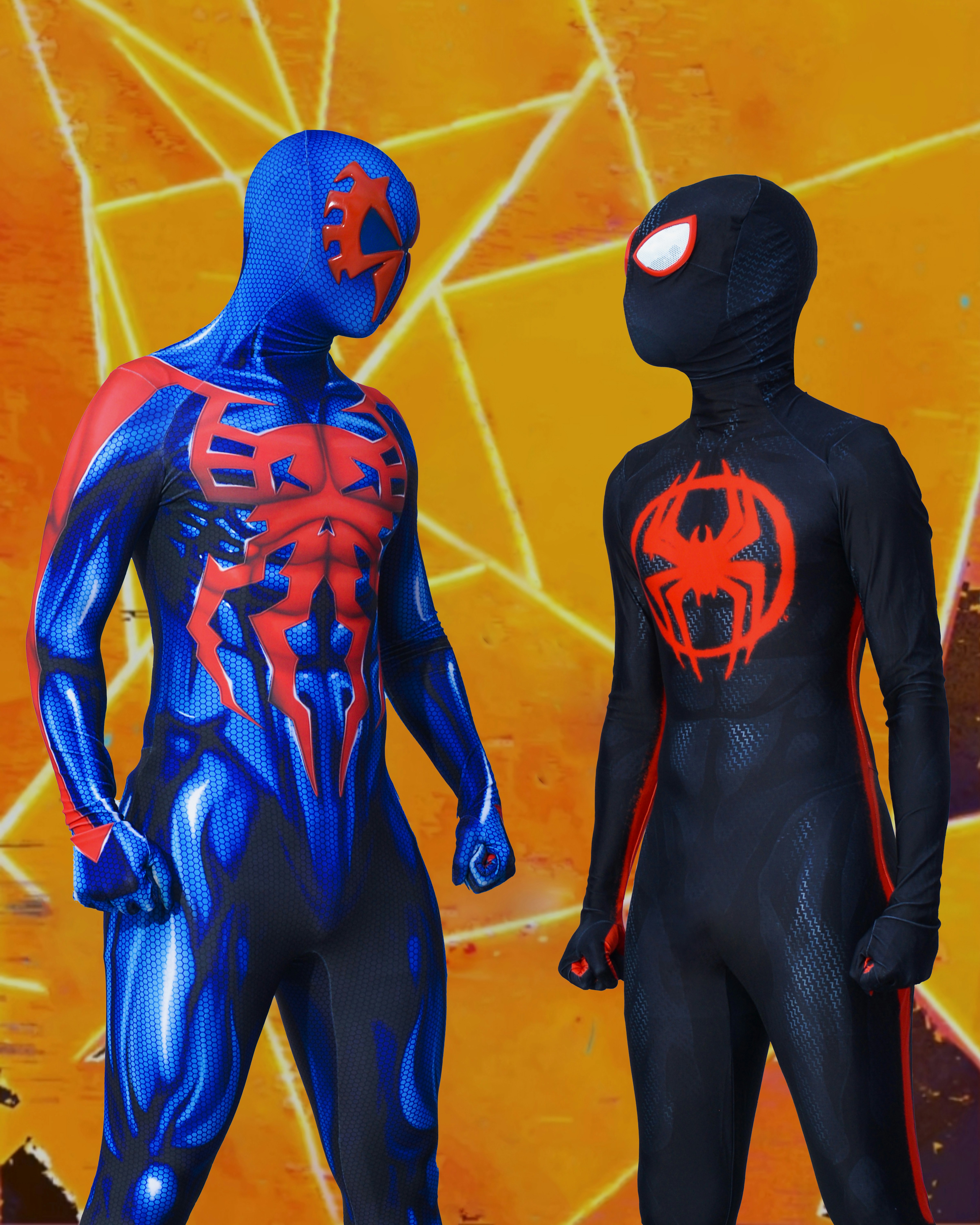 Symmetry of Heroes: Blue and Black in a Neon Arena