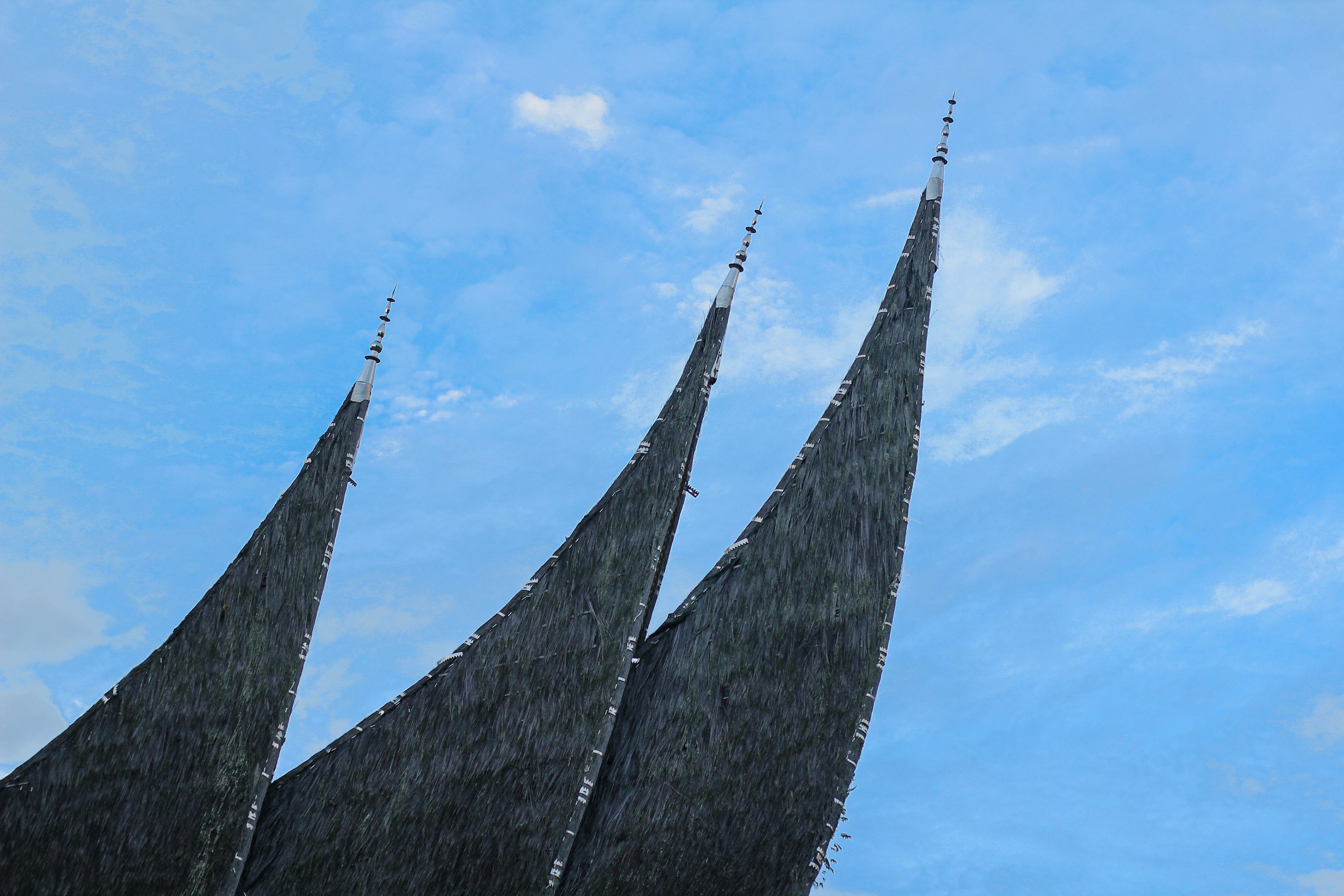 Rumah Gadang is a traditional house that originates from the Minangkabau people in the province of West Sumatra, Indonesia. Rumah Gadang is often considered as a symbol of Minangkabau culture and is an integral part of their cultural identity. Rumah Gadang features a distinctive high-pitched roof that curves on both sides, creating a shape resembling buffalo horns. The roof is typically made of ijuk or rumbia, which are natural fibers from the rumbia tree. This unique roof structure is designed to allow airflow and maintain a cool temperature inside the house.