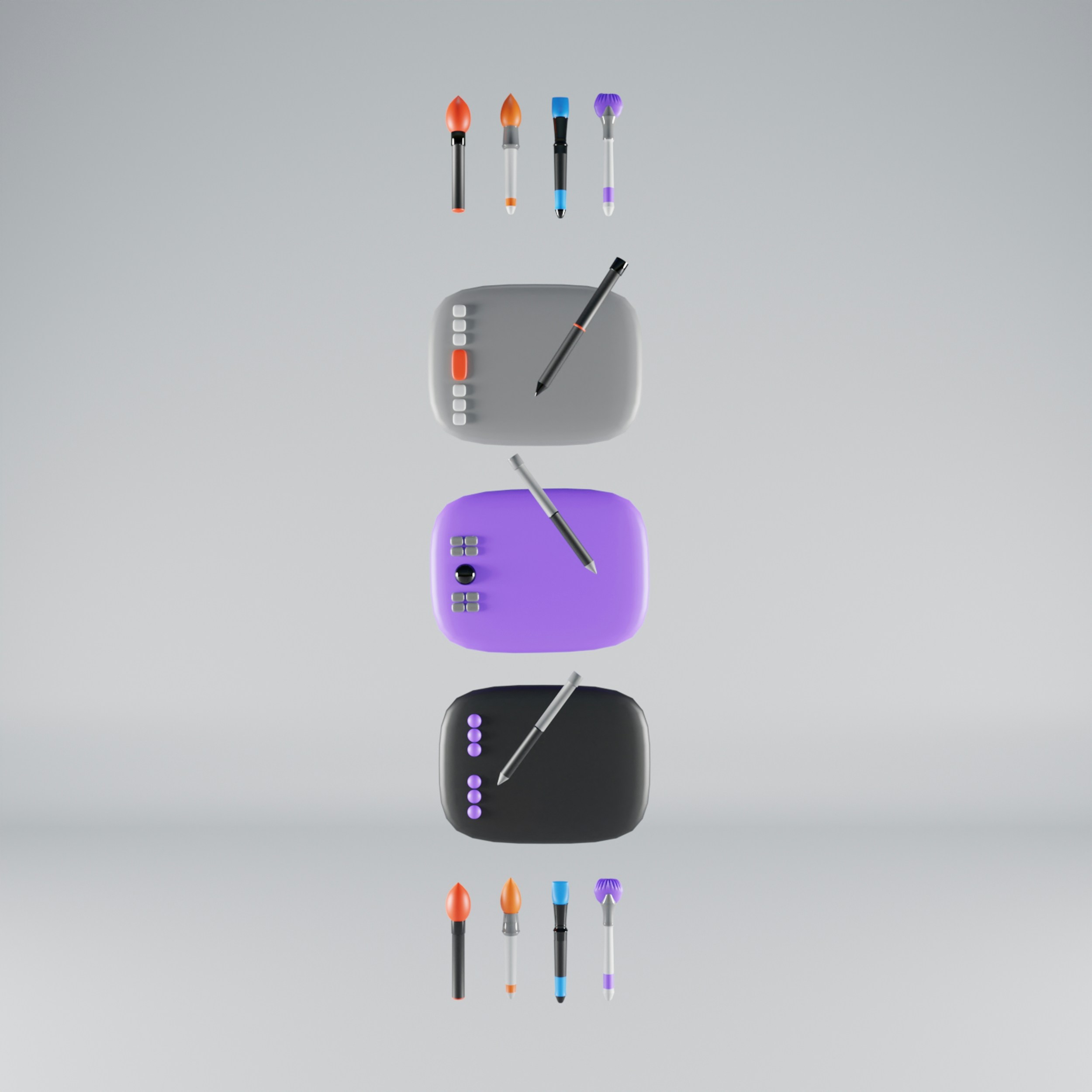 A set of three cell phones sitting next to each other photo – Free ...