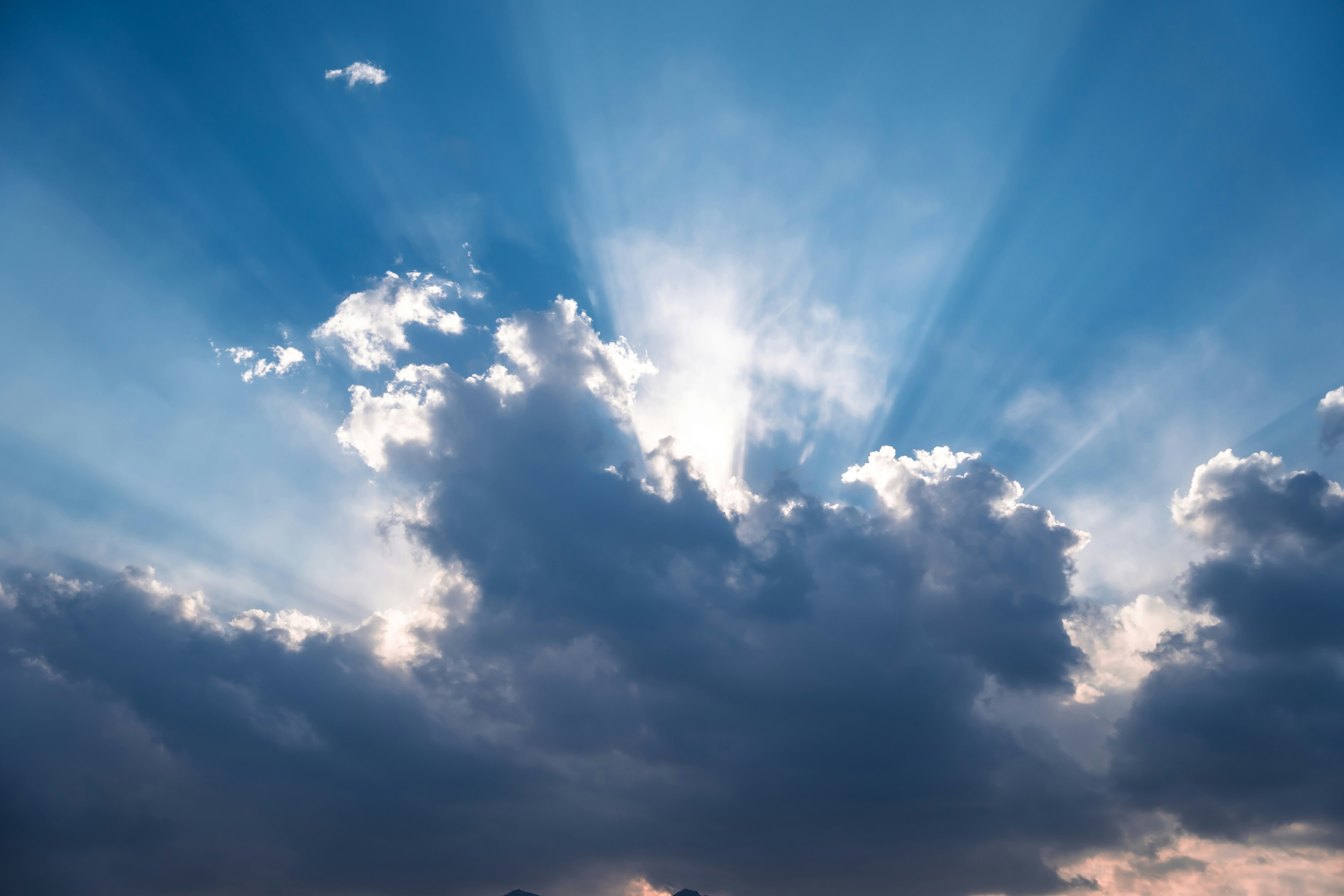 The sun is shining through the clouds in the sky photo – Free Nature ...